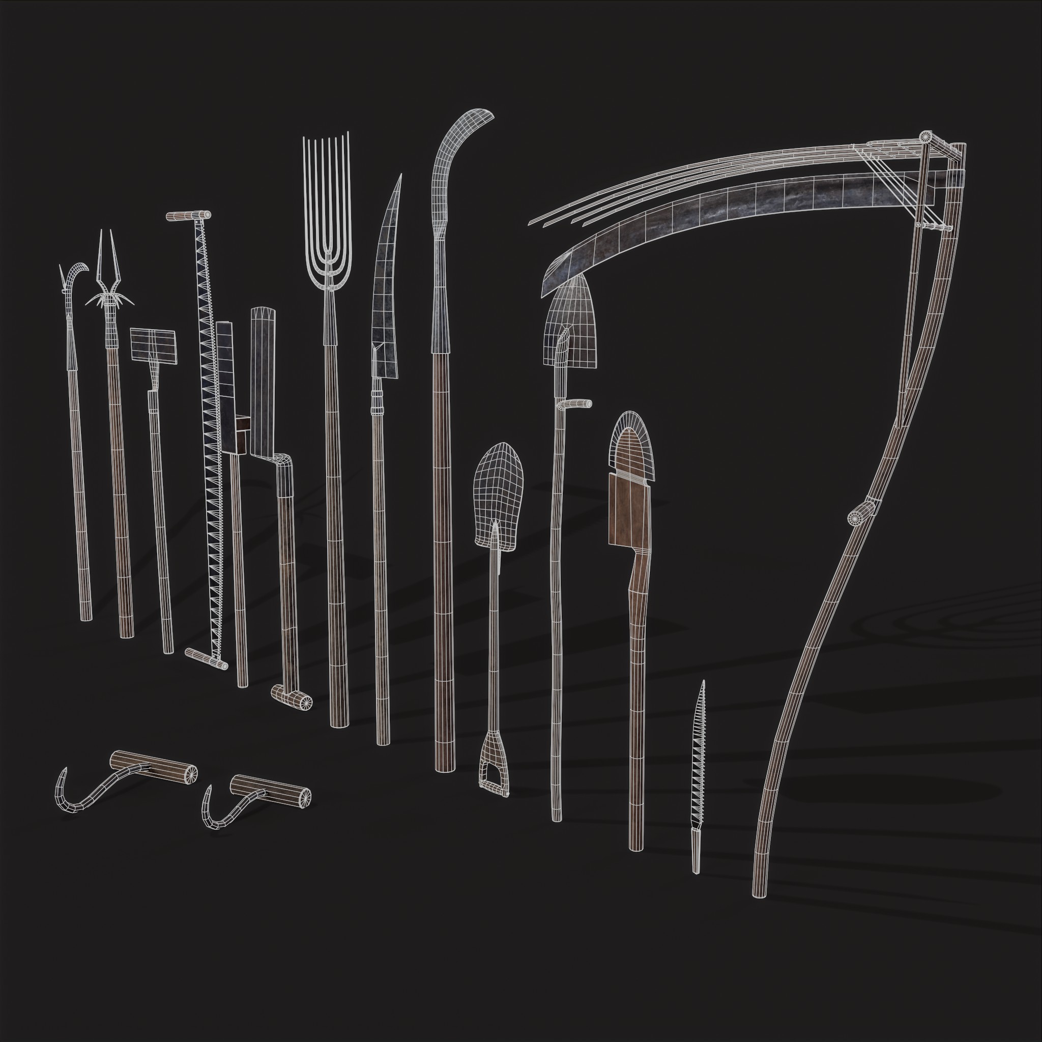 15 Medieval Farmers Tools Pack - 3D Model by Get Dead Entertainment