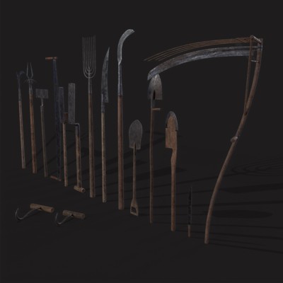 15 Medieval Farmers Tools Pack - 3D Model by Get Dead Entertainment