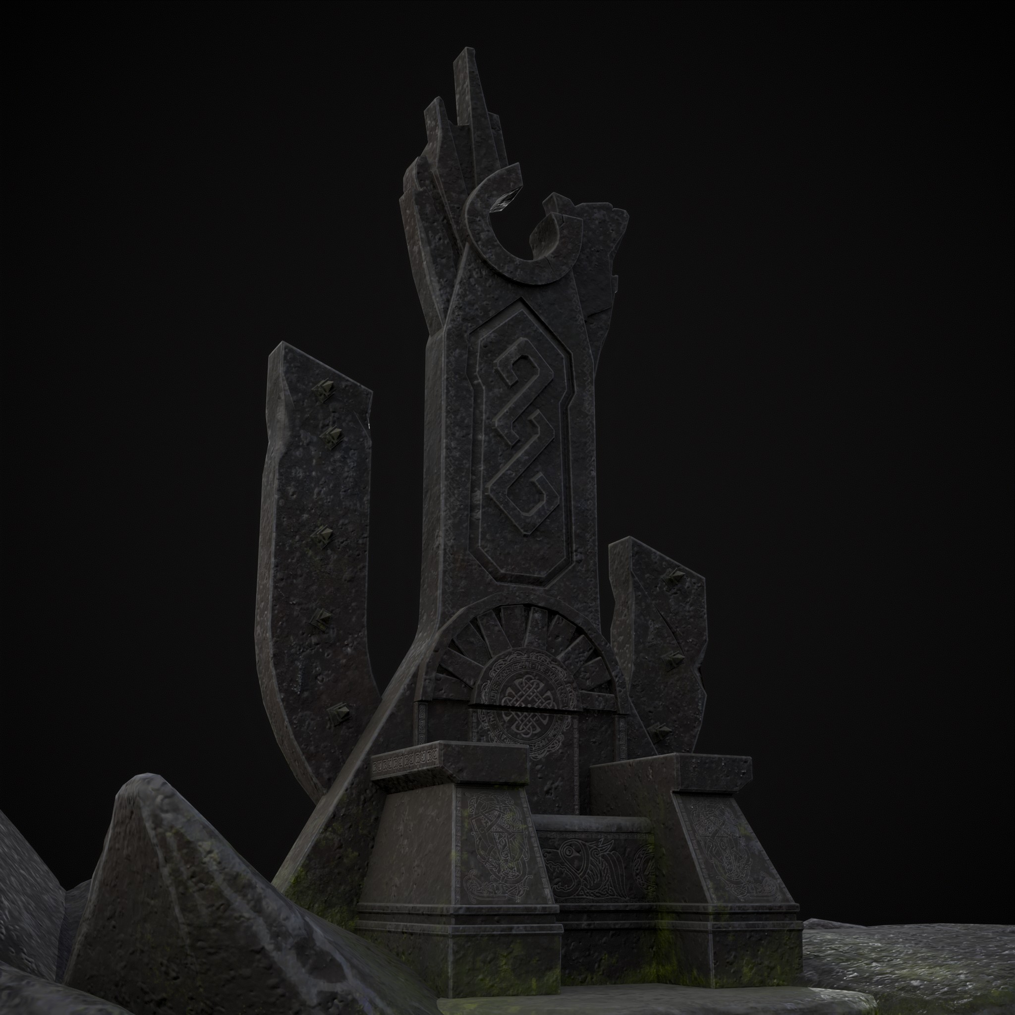 Ancient Medieval Stone Throne - 3D Model by Get Dead Entertainment