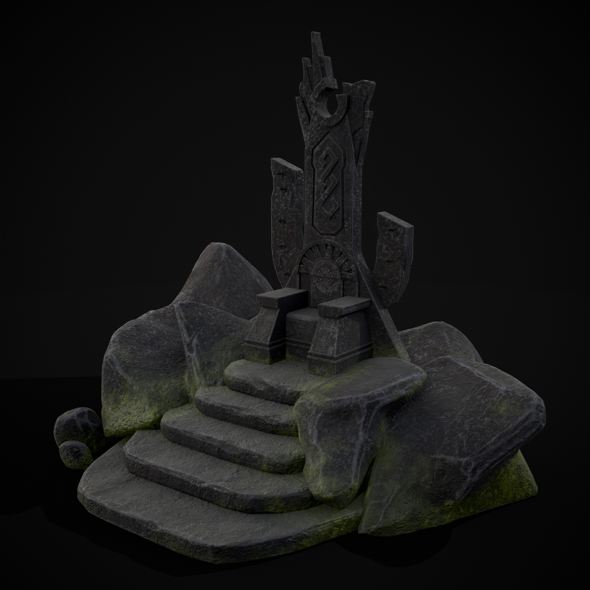 Ancient Medieval Stone Throne - 3D Model by Get Dead Entertainment