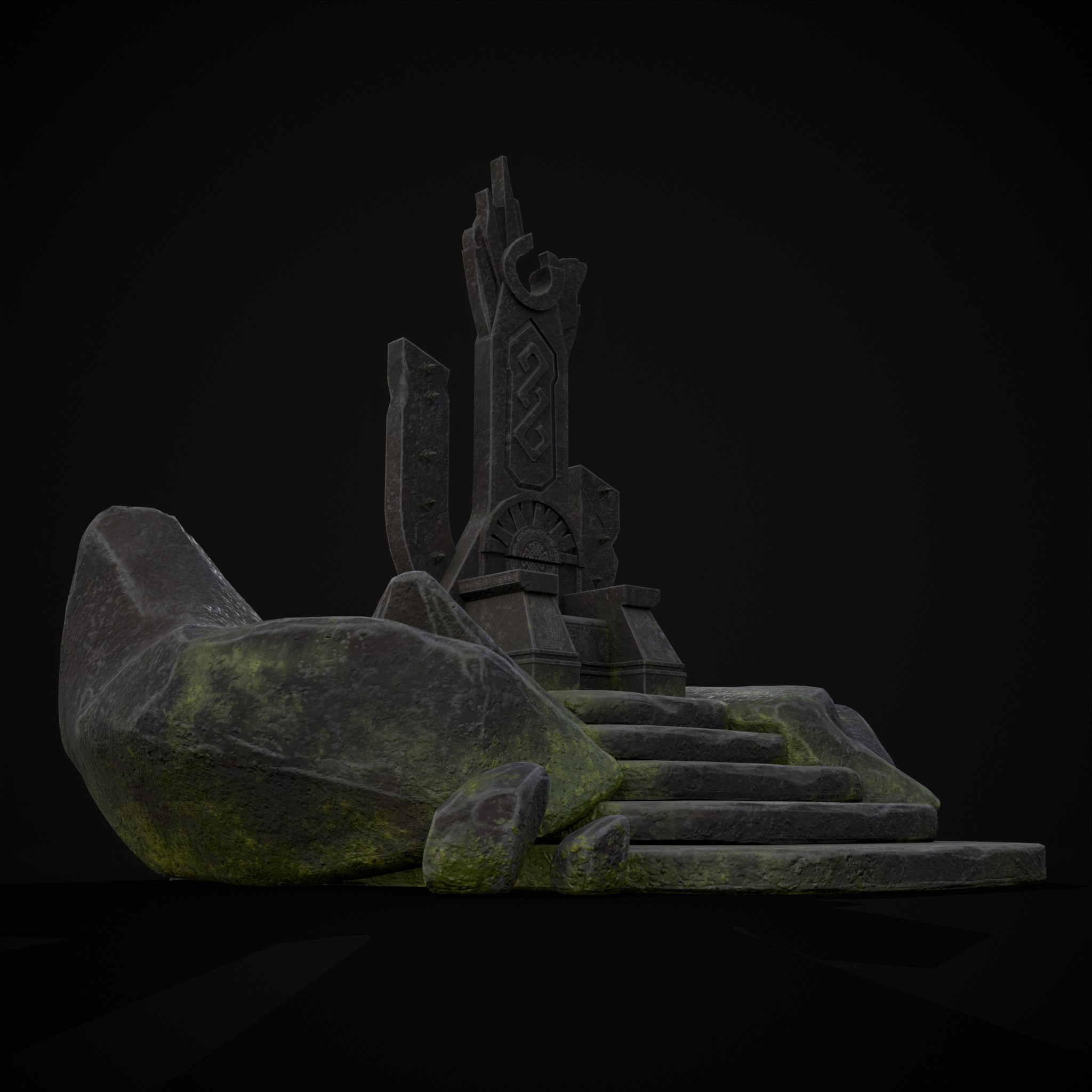 Ancient Medieval Stone Throne - 3D Model by Get Dead Entertainment