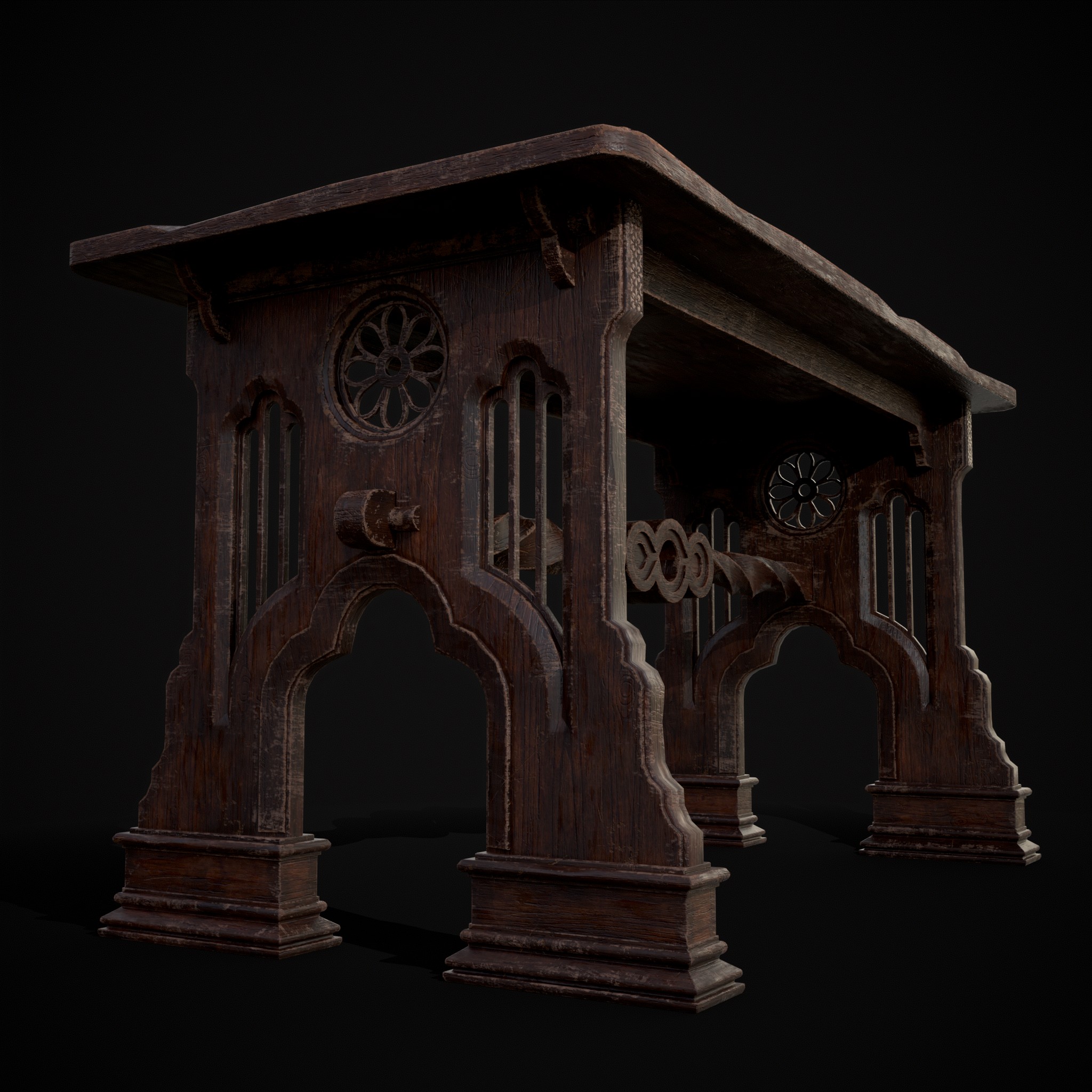 Antique Mahogany Gothic Writing Desk - 3D Model by Get Dead Entertainment
