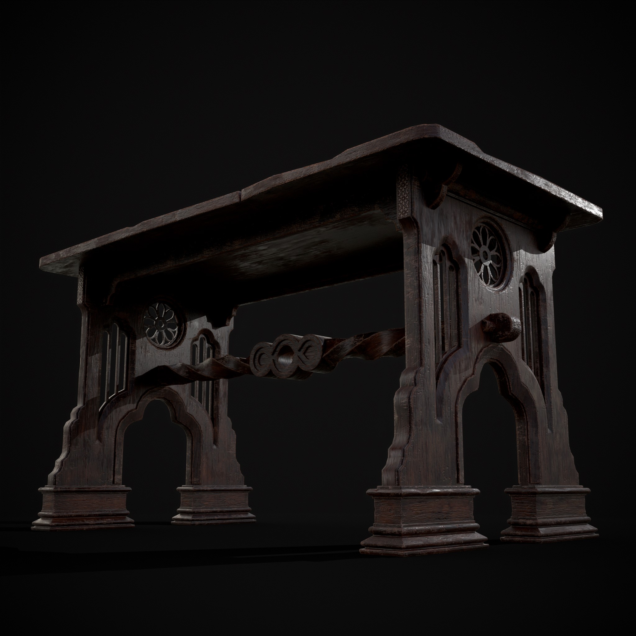 Antique Mahogany Gothic Writing Desk - 3D Model by Get Dead Entertainment
