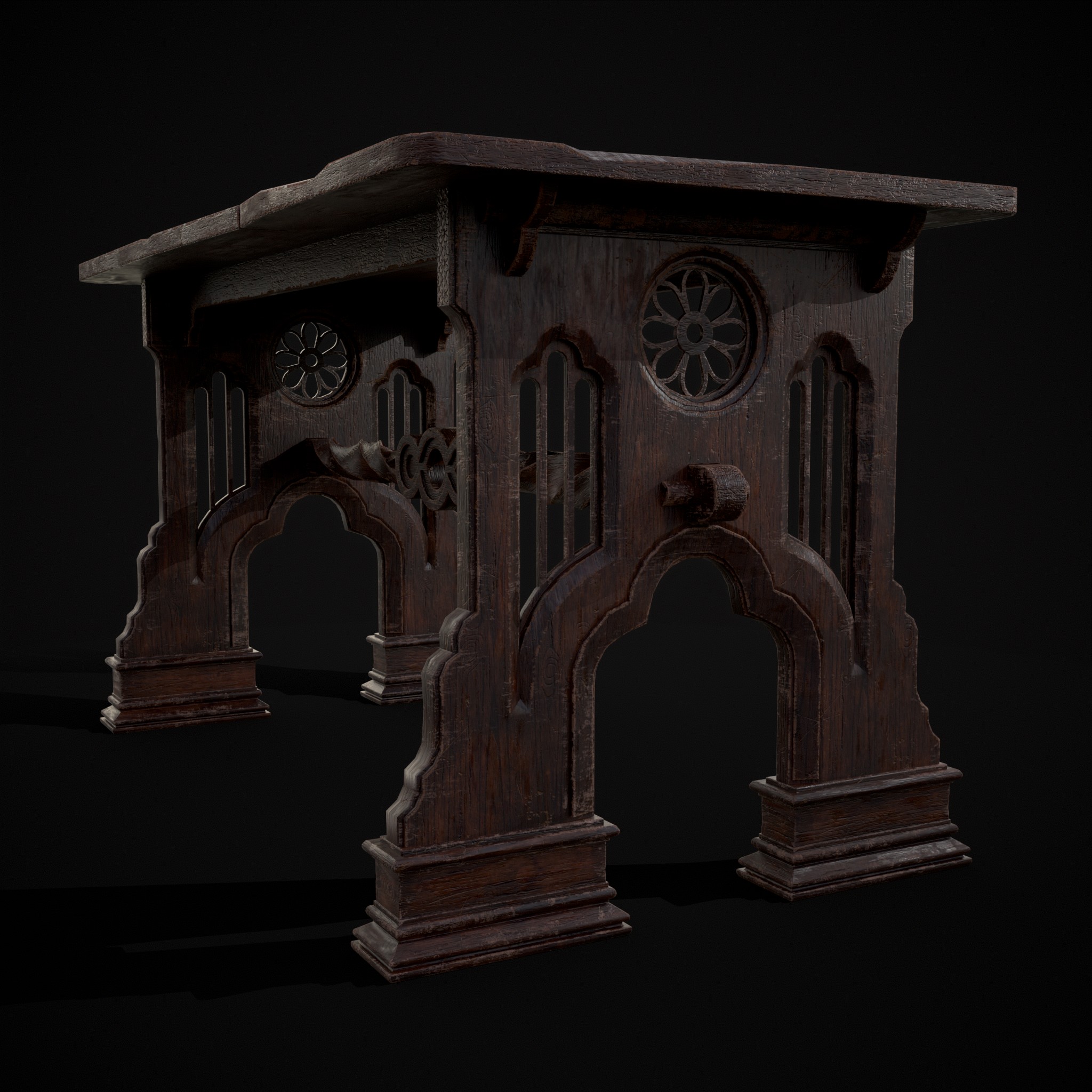 Antique Mahogany Gothic Writing Desk - 3D Model by Get Dead Entertainment