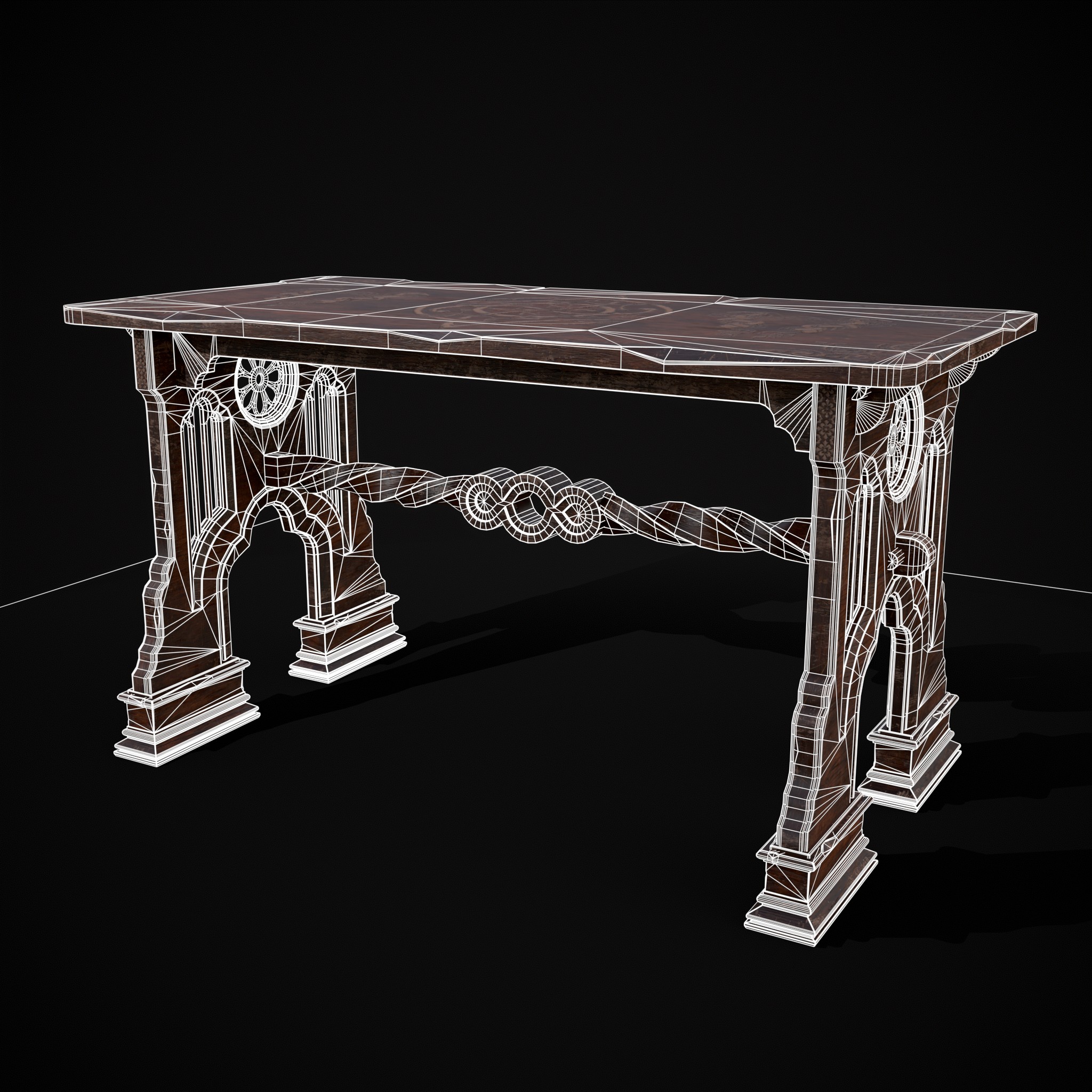 Antique Mahogany Gothic Writing Desk - 3D Model by Get Dead Entertainment