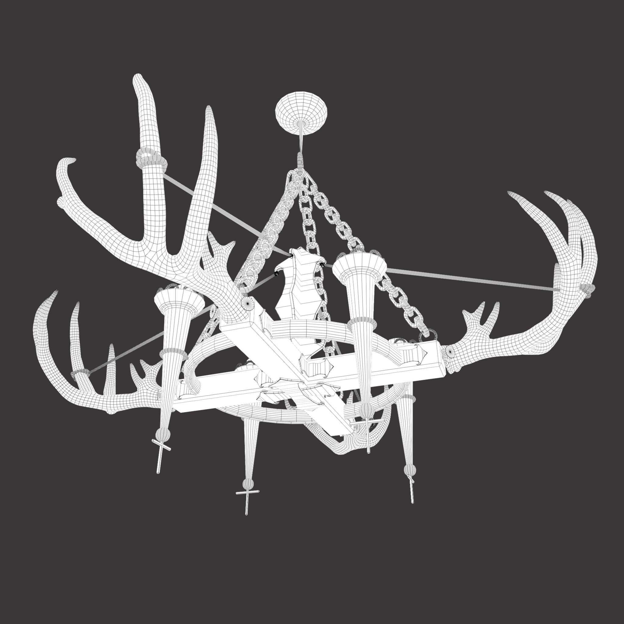 Antler Chandelier Design 3 - 3D Model by Get Dead Entertainment