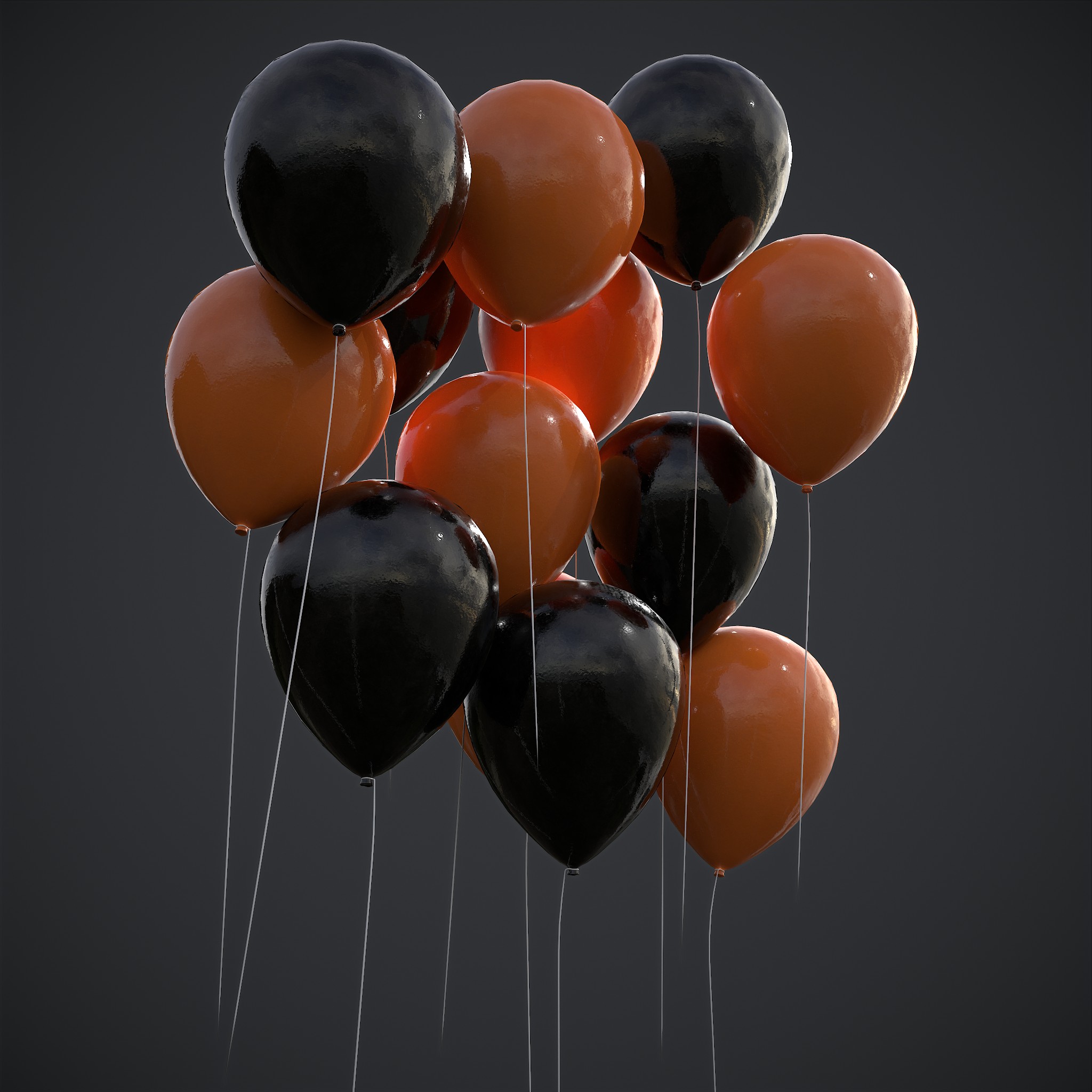 Balloons Orange and Black - 3D Model by Get Dead Entertainment