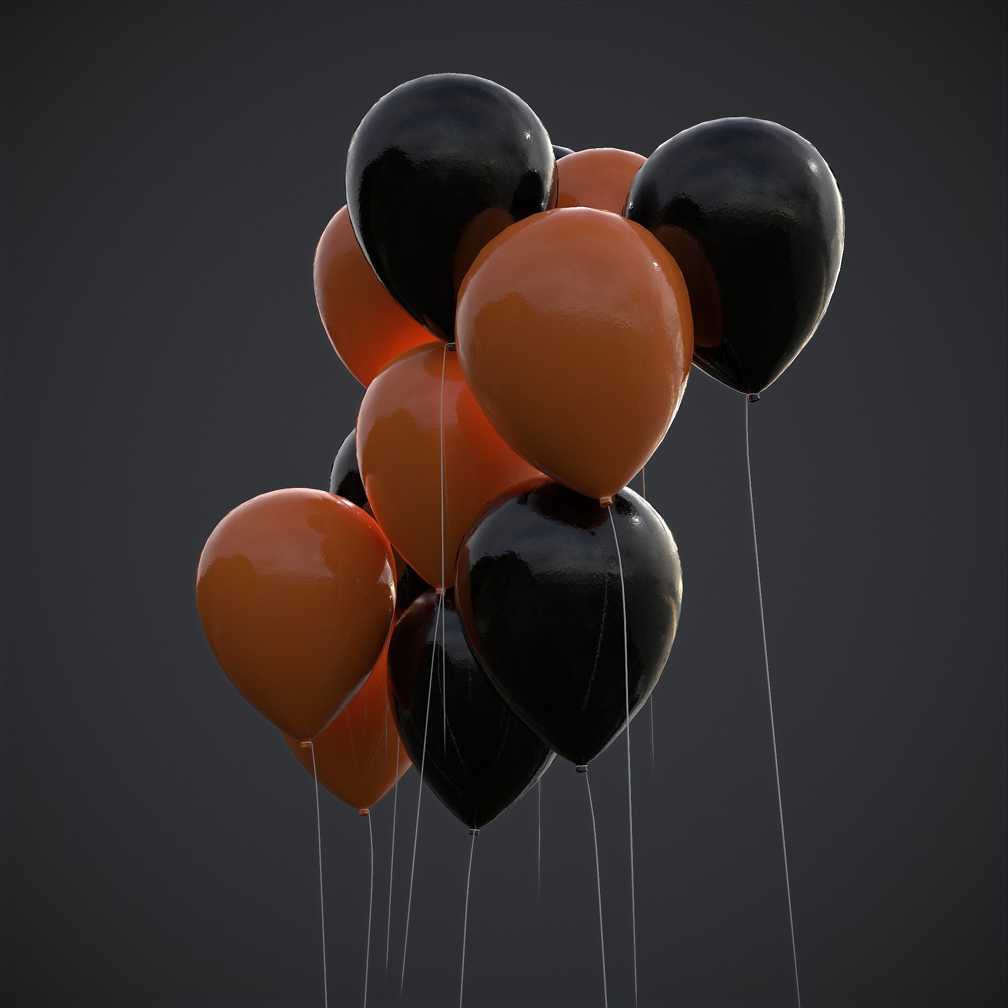 Balloons Orange and Black - 3D Model by Get Dead Entertainment
