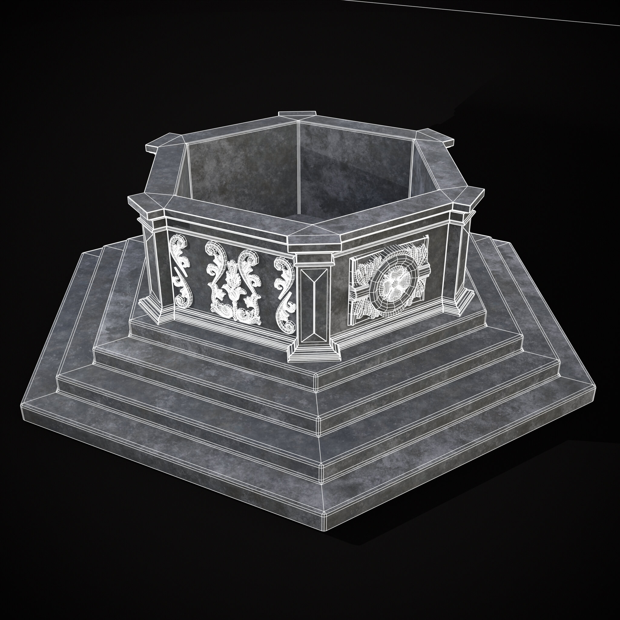 Baroque Style Garden Basin - 3D Model by Get Dead Entertainment