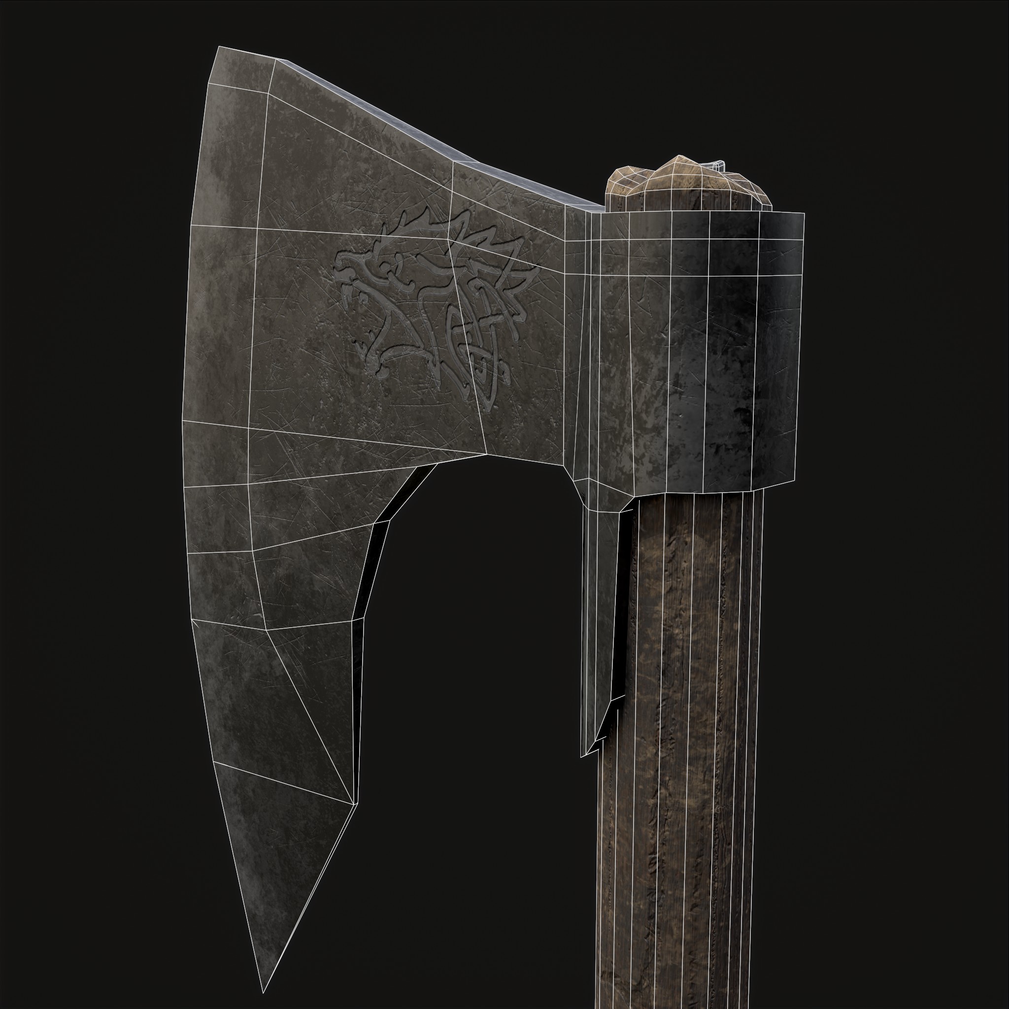 Bearded Viking War Ax - 3D Model by Get Dead Entertainment