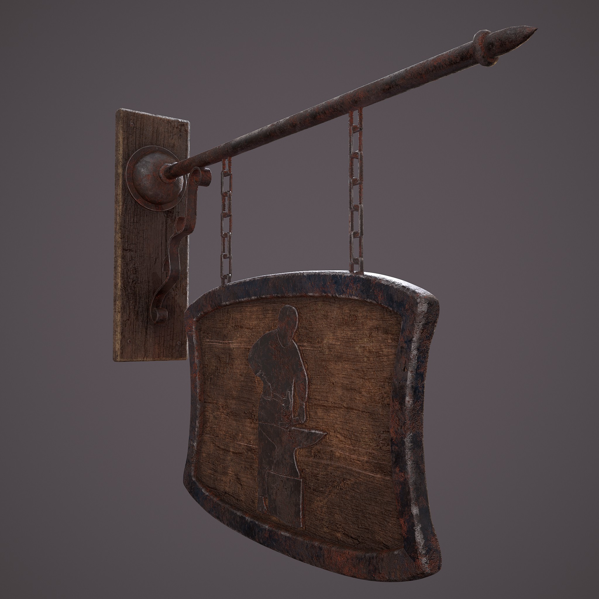 Blacksmith Storefront Sign - 3D Model by Get Dead Entertainment