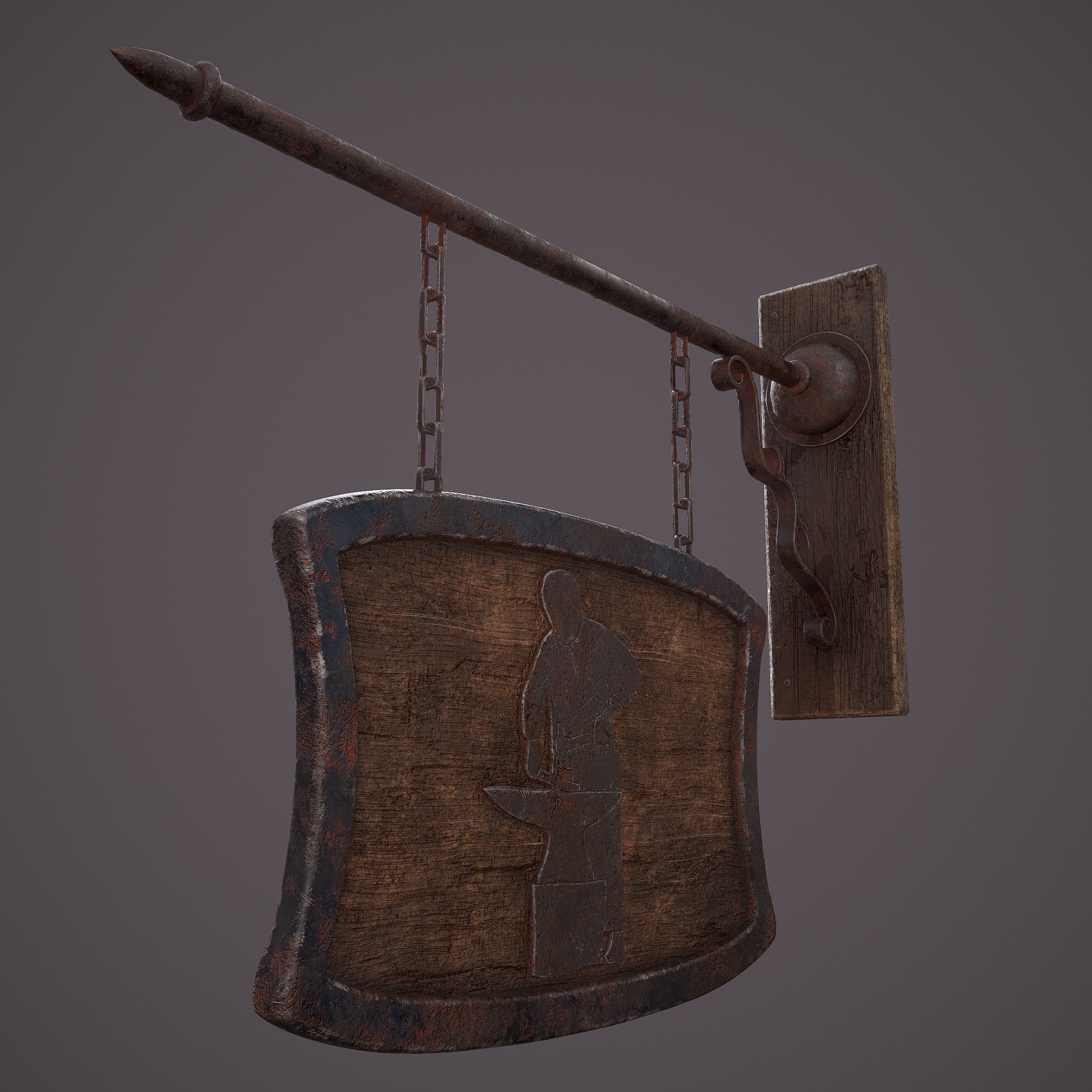 Blacksmith Storefront Sign - 3D Model by Get Dead Entertainment