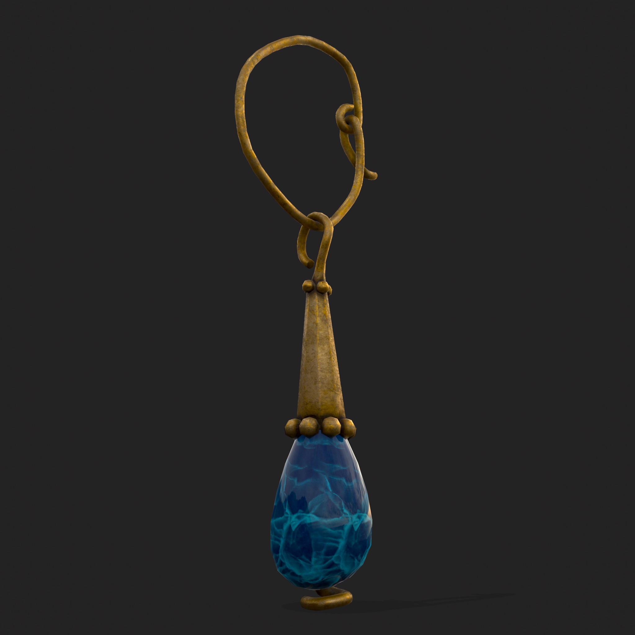 Blue Calcite Hanging Earrings - 3D Model by Get Dead Entertainment