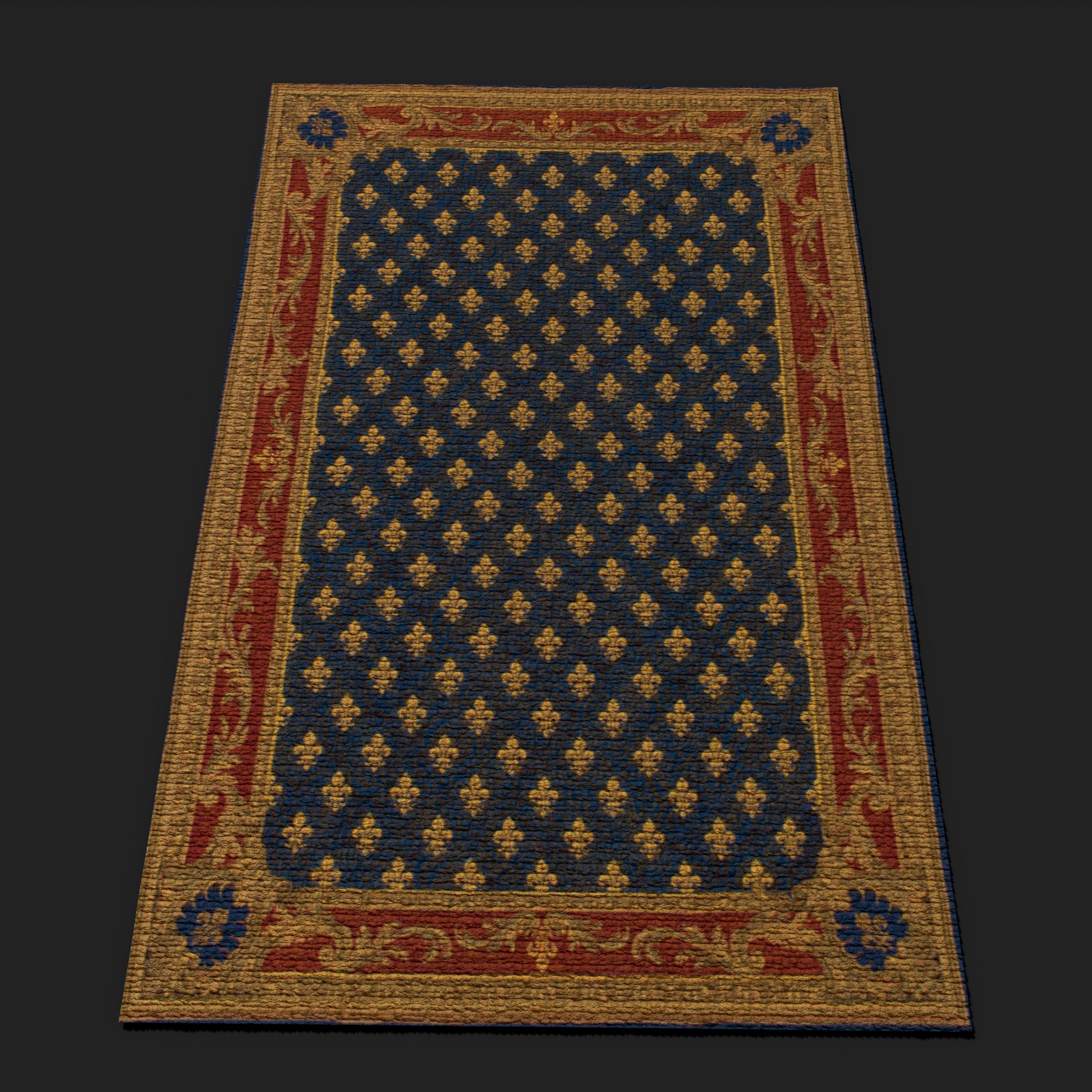 Blue Fleur Tapestry - 3D Model by Get Dead Entertainment