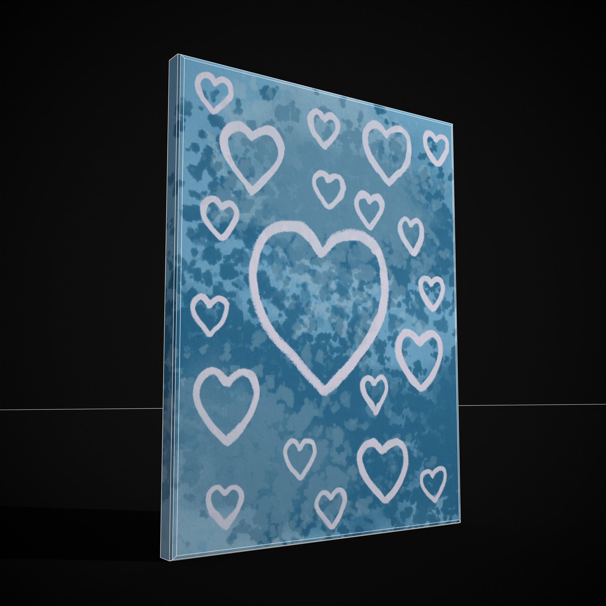 Blue Hearts Painting - 3D Model by Get Dead Entertainment