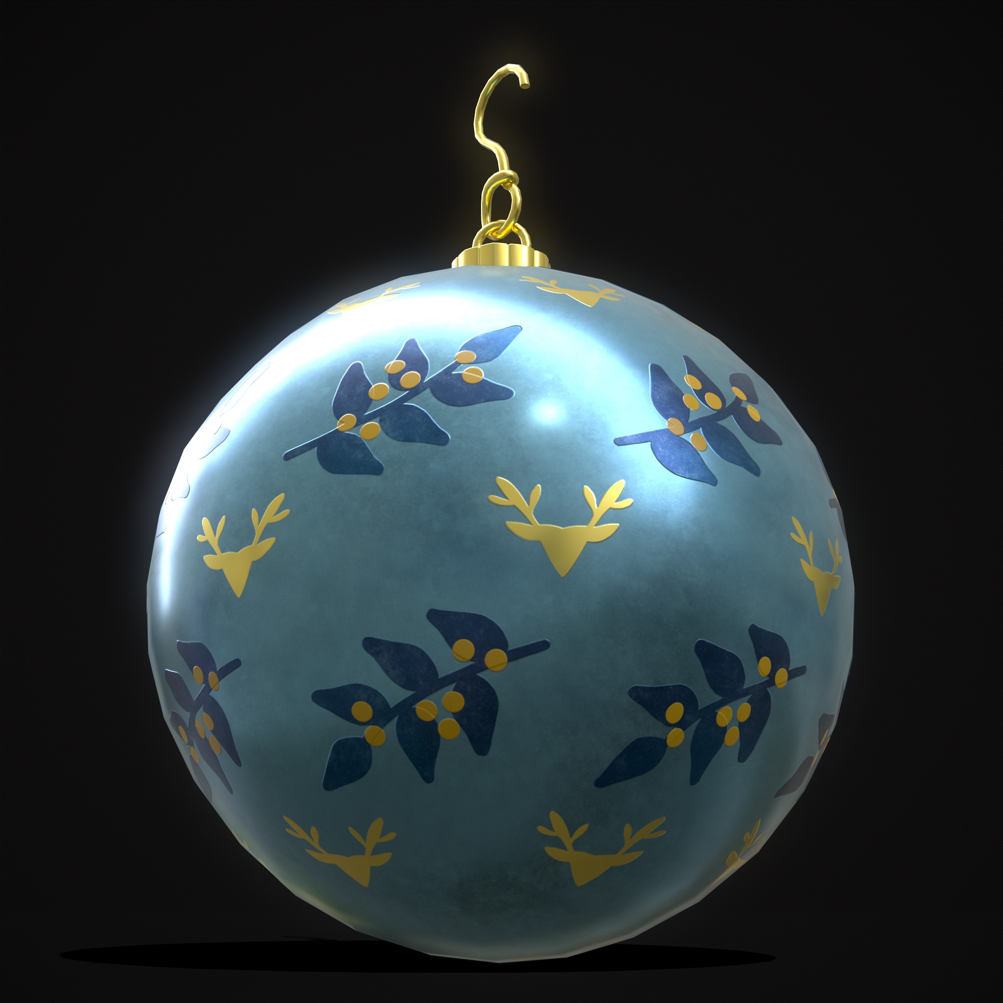 Blue Mistle Toe and Deer Ball - 3D Model by Get Dead Entertainment