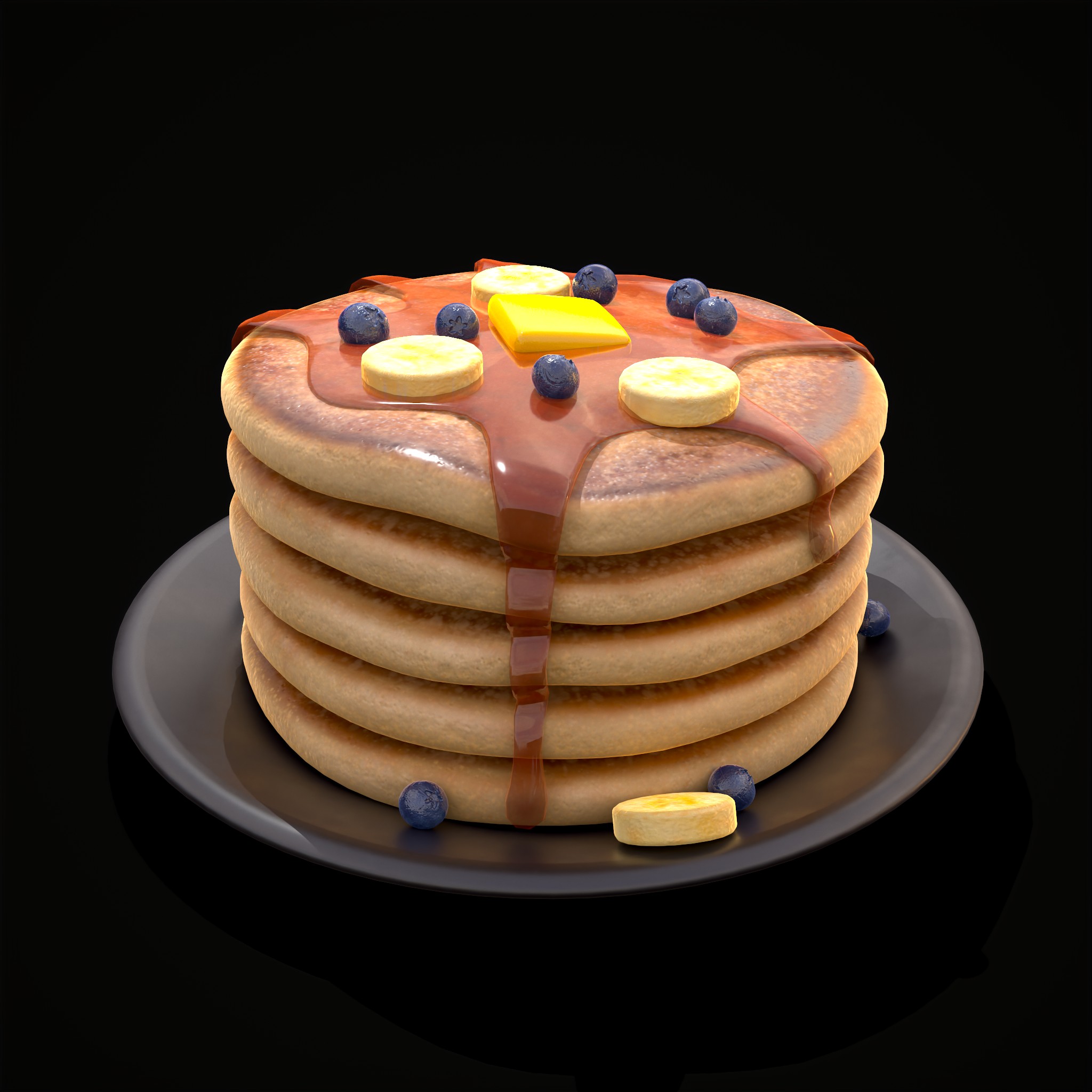 Blueberry Banana Pancakes - 3D Model by Get Dead Entertainment