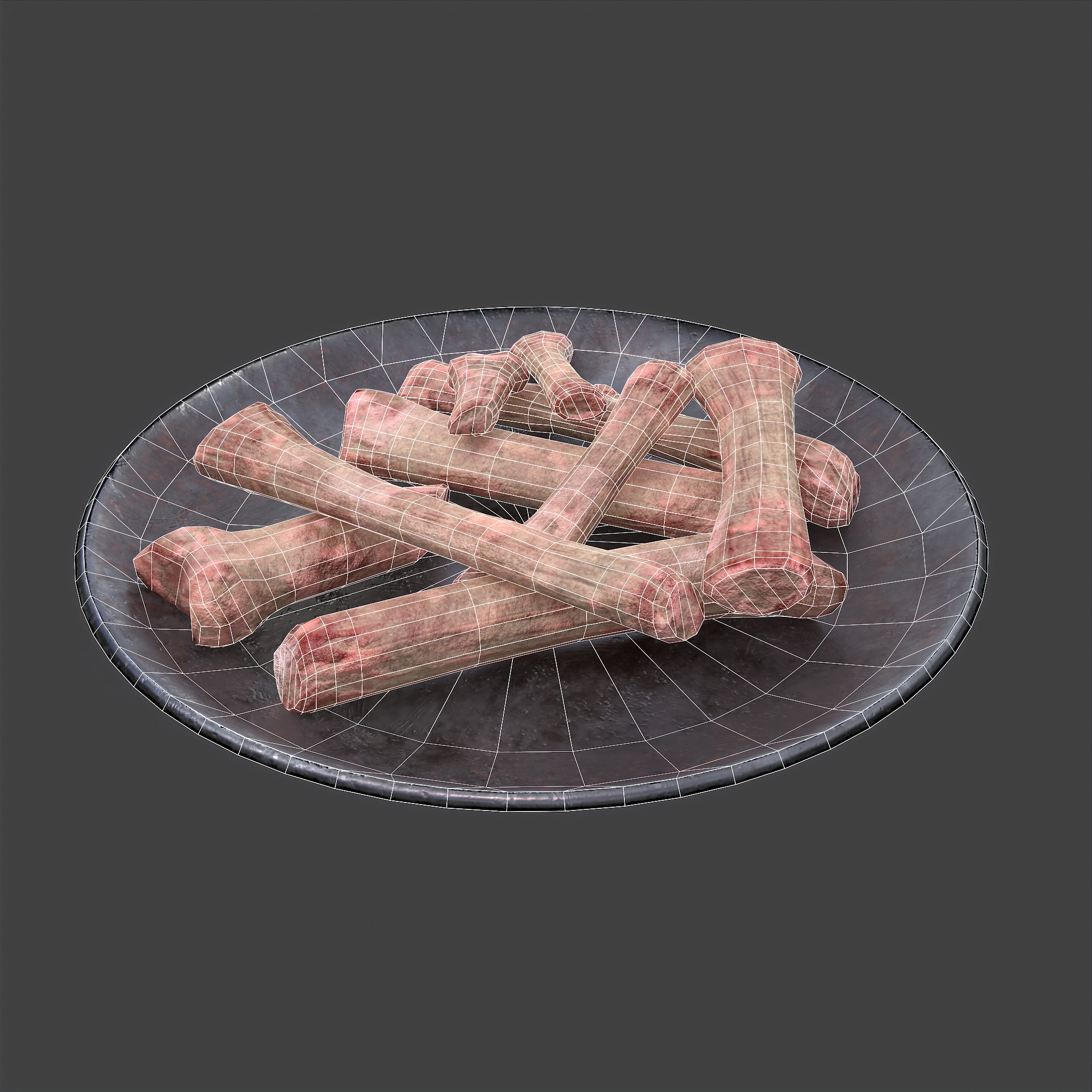 Bones on Plate - 3D Model by Get Dead Entertainment