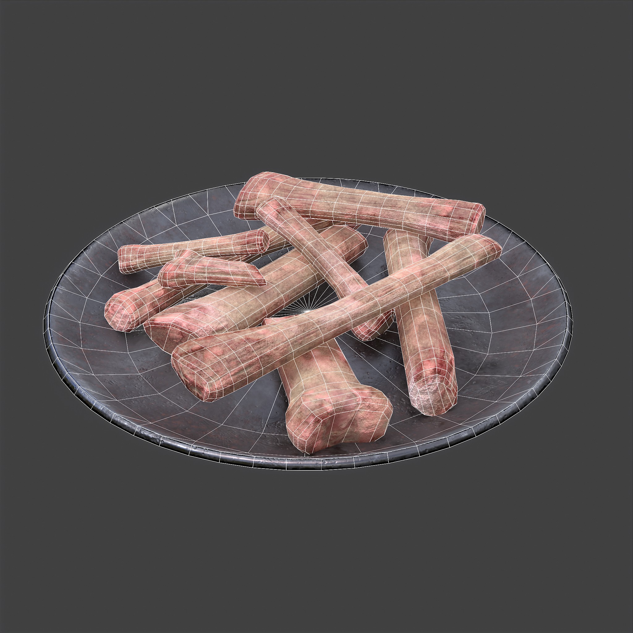 Bones on Plate - 3D Model by Get Dead Entertainment