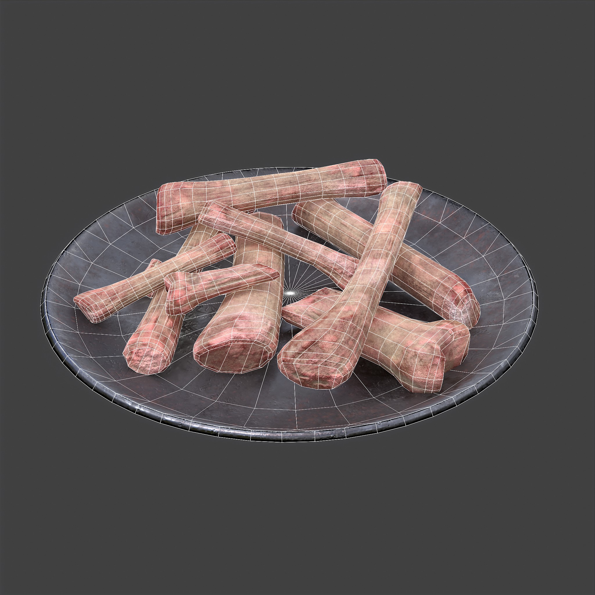 Bones on Plate - 3D Model by Get Dead Entertainment