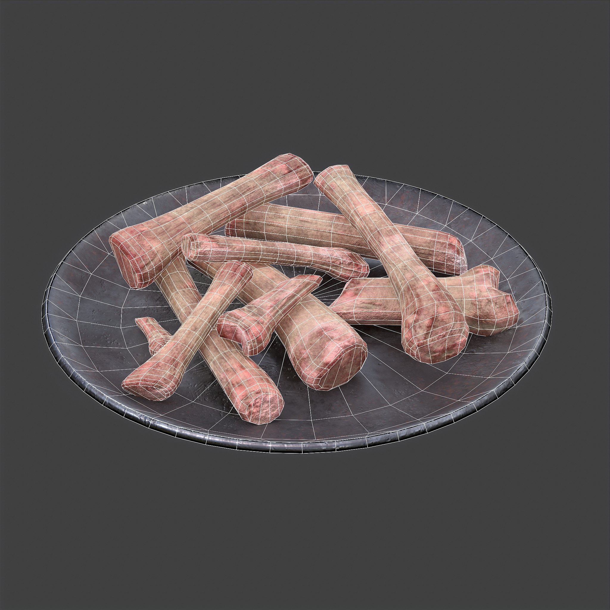 Bones on Plate - 3D Model by Get Dead Entertainment