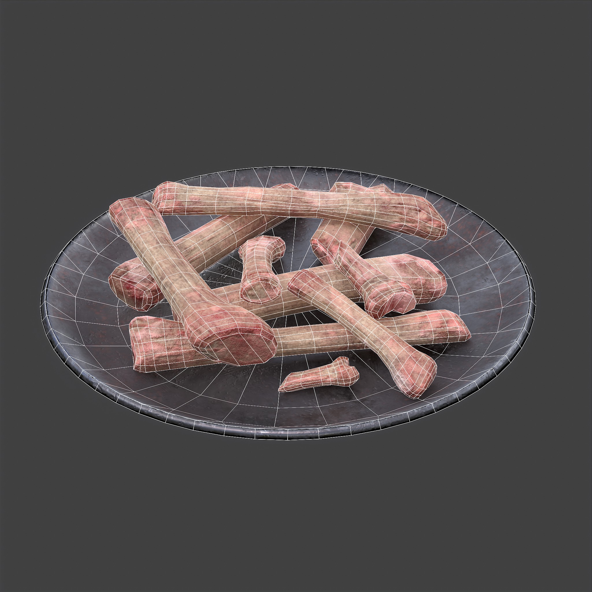Bones on Plate - 3D Model by Get Dead Entertainment