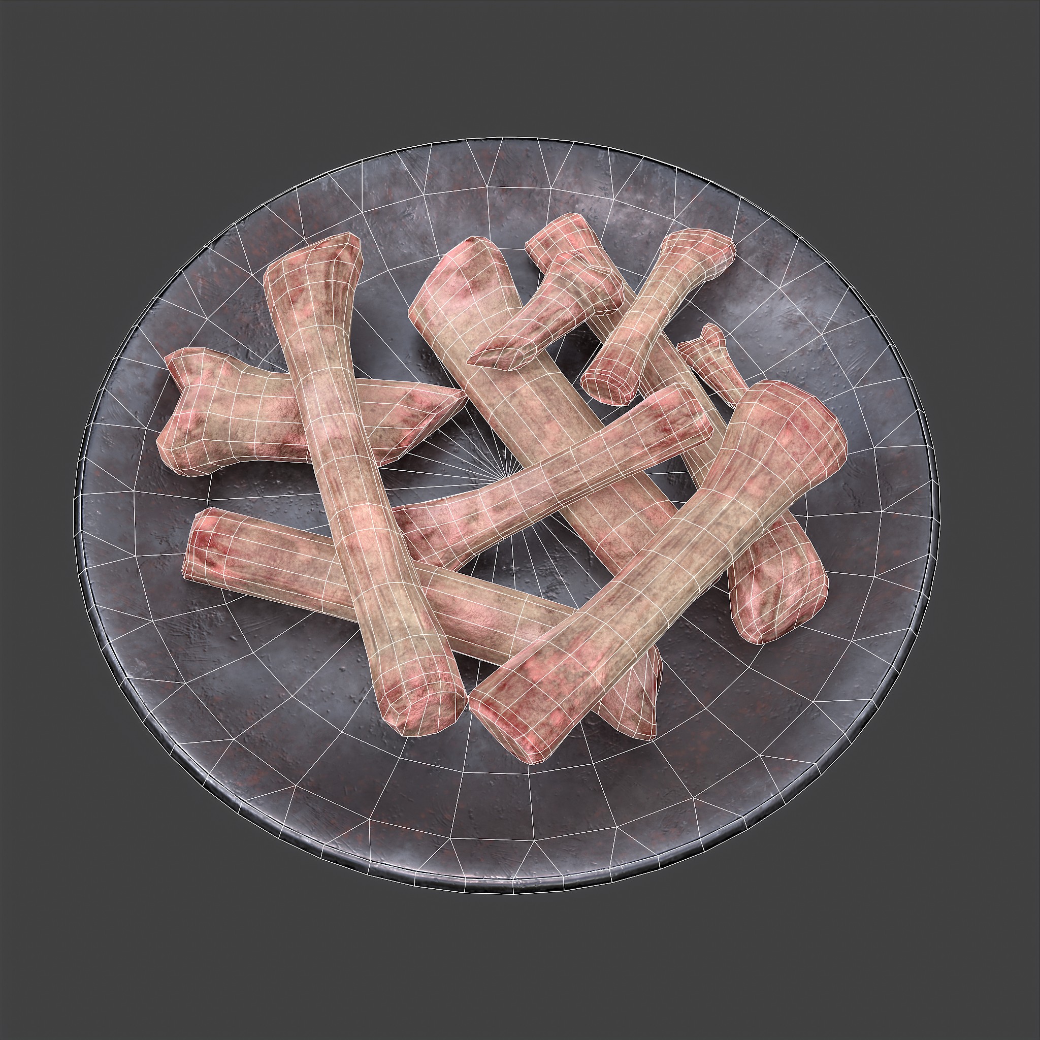 Bones on Plate - 3D Model by Get Dead Entertainment