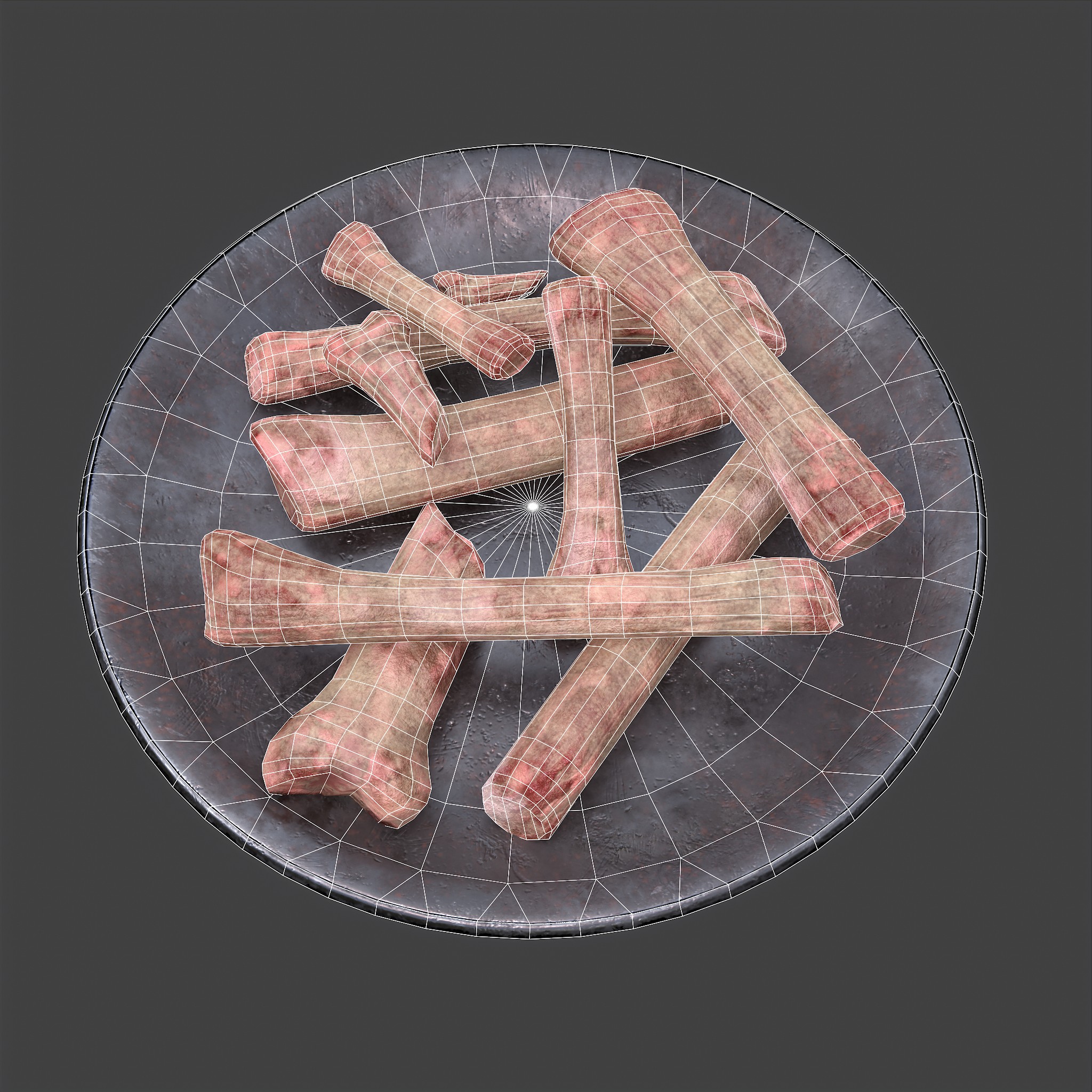 Bones on Plate - 3D Model by Get Dead Entertainment