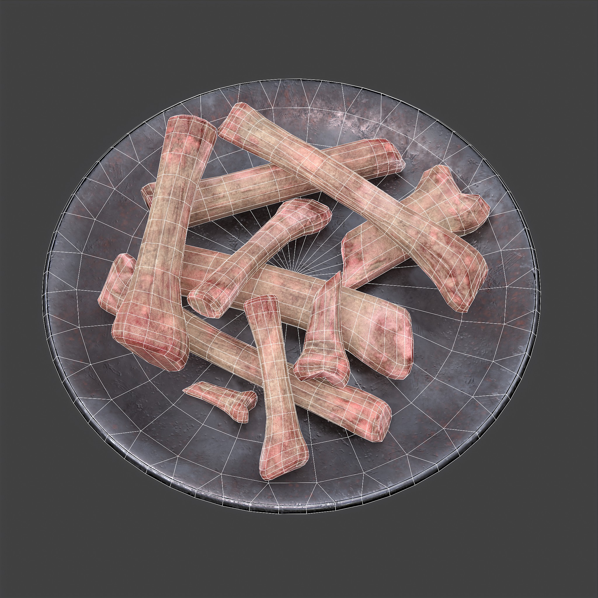 Bones on Plate - 3D Model by Get Dead Entertainment