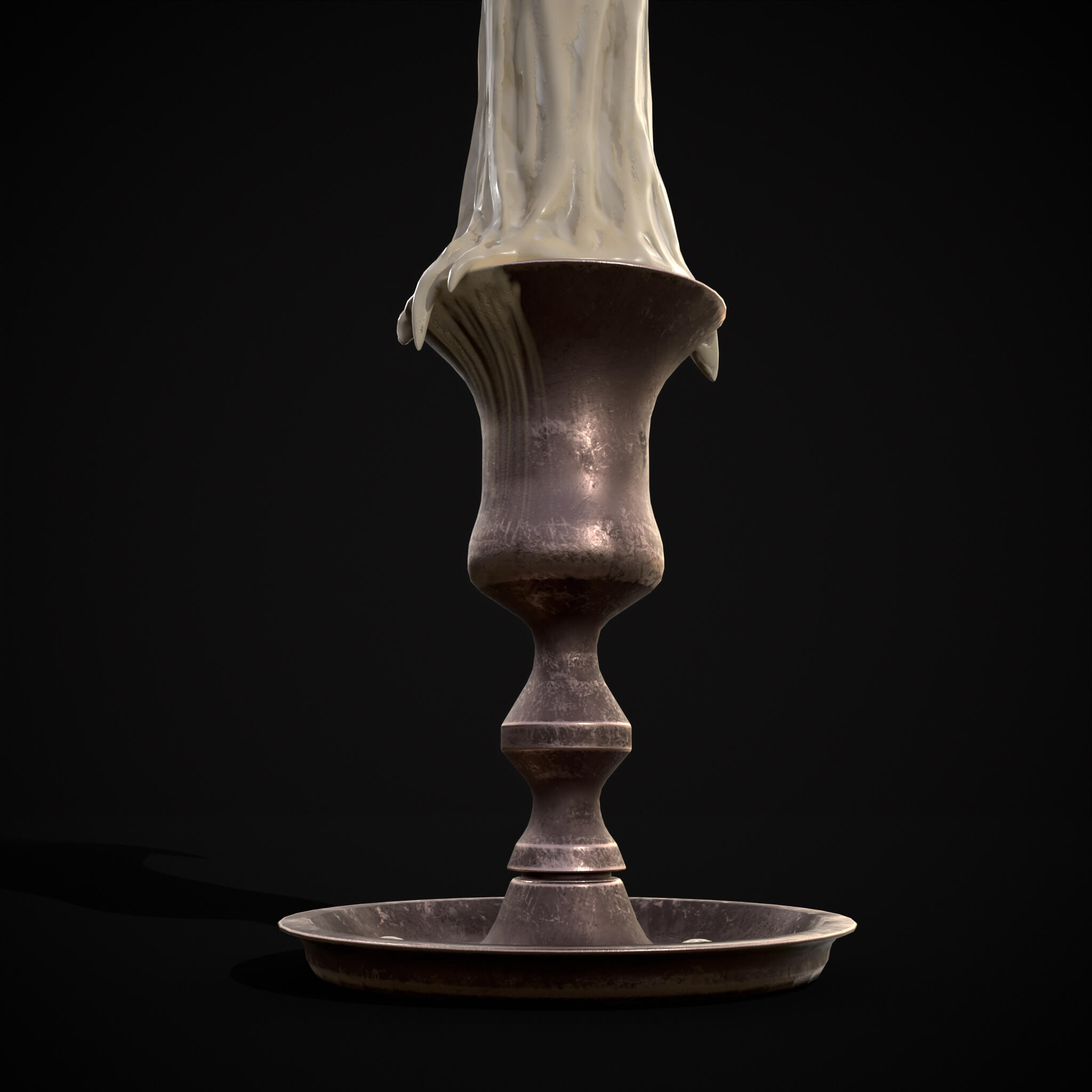Brass Taper Melted Candle - 3D Model by Get Dead Entertainment