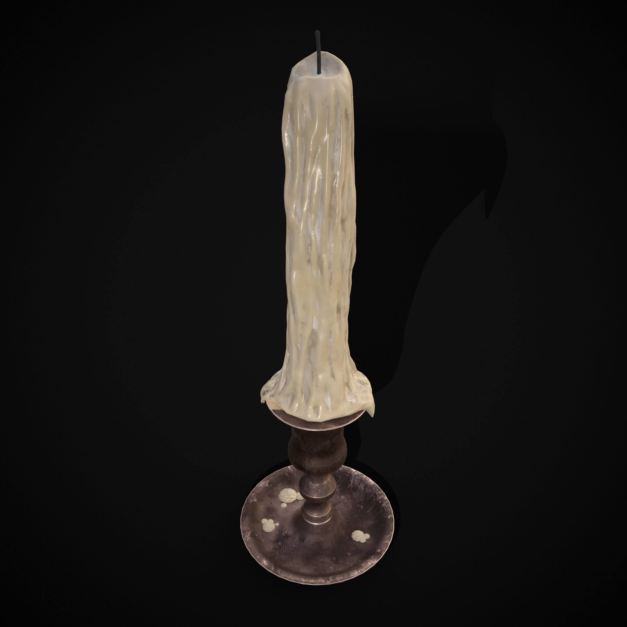 Brass Taper Melted Candle - 3D Model by Get Dead Entertainment