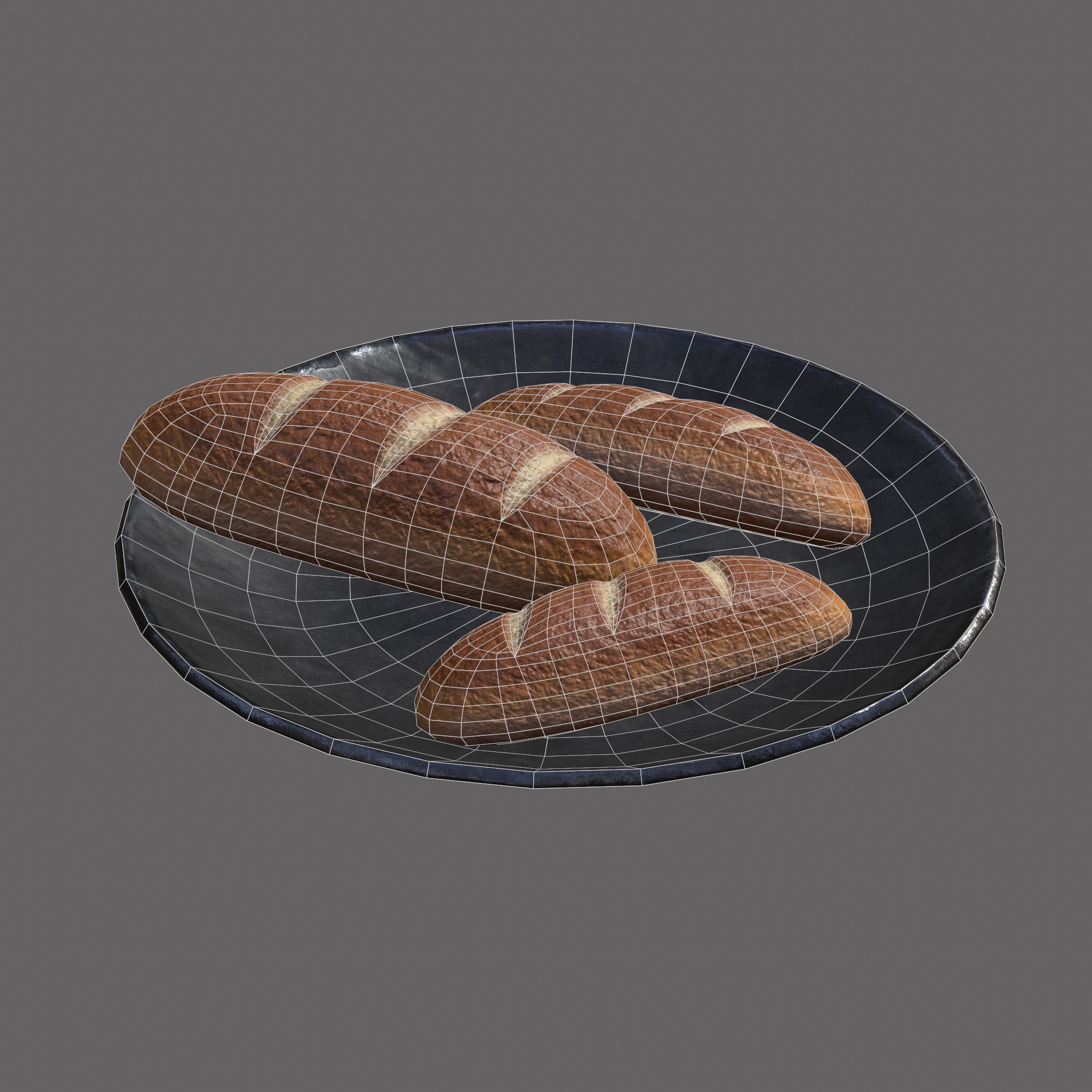Breads on Plate - 3D Model by Get Dead Entertainment