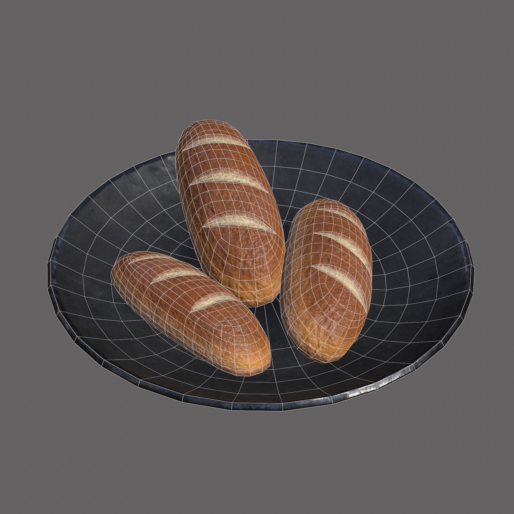 Breads on Plate - 3D Model by Get Dead Entertainment