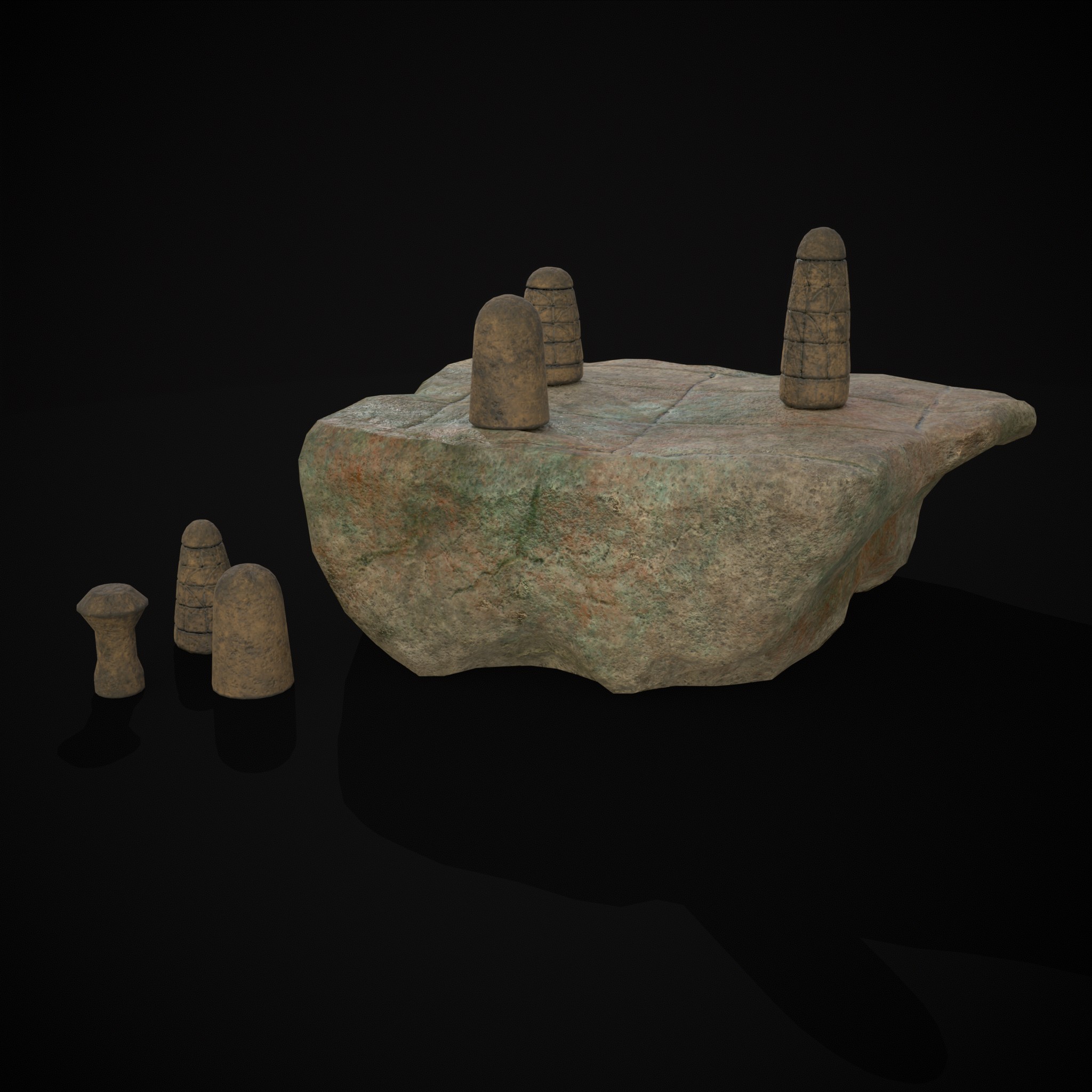 Broken Ancient Harappa Chess Board - 3D Model by Get Dead Entertainment