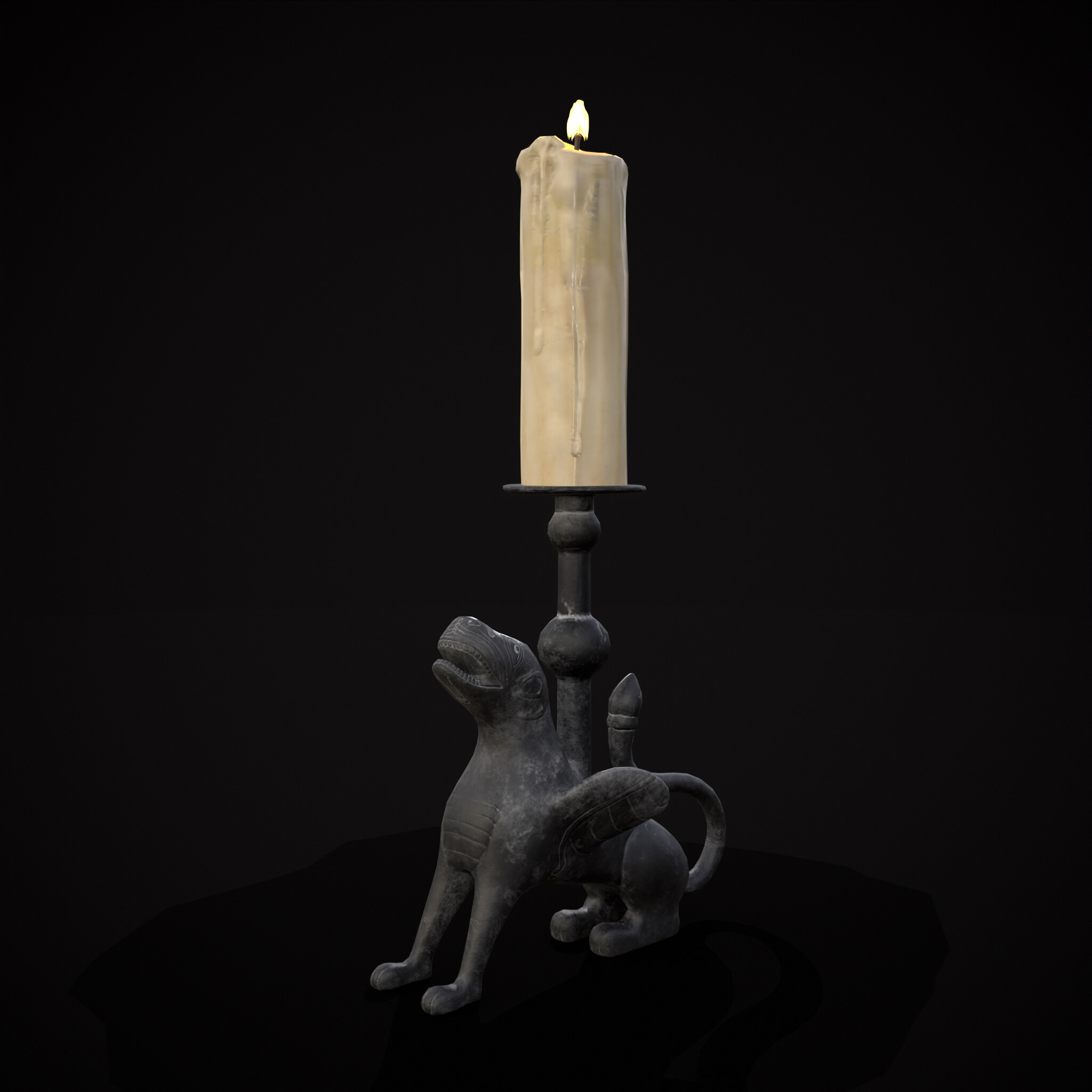 Bronze Chimera Candlestick - 3D Model by Get Dead Entertainment