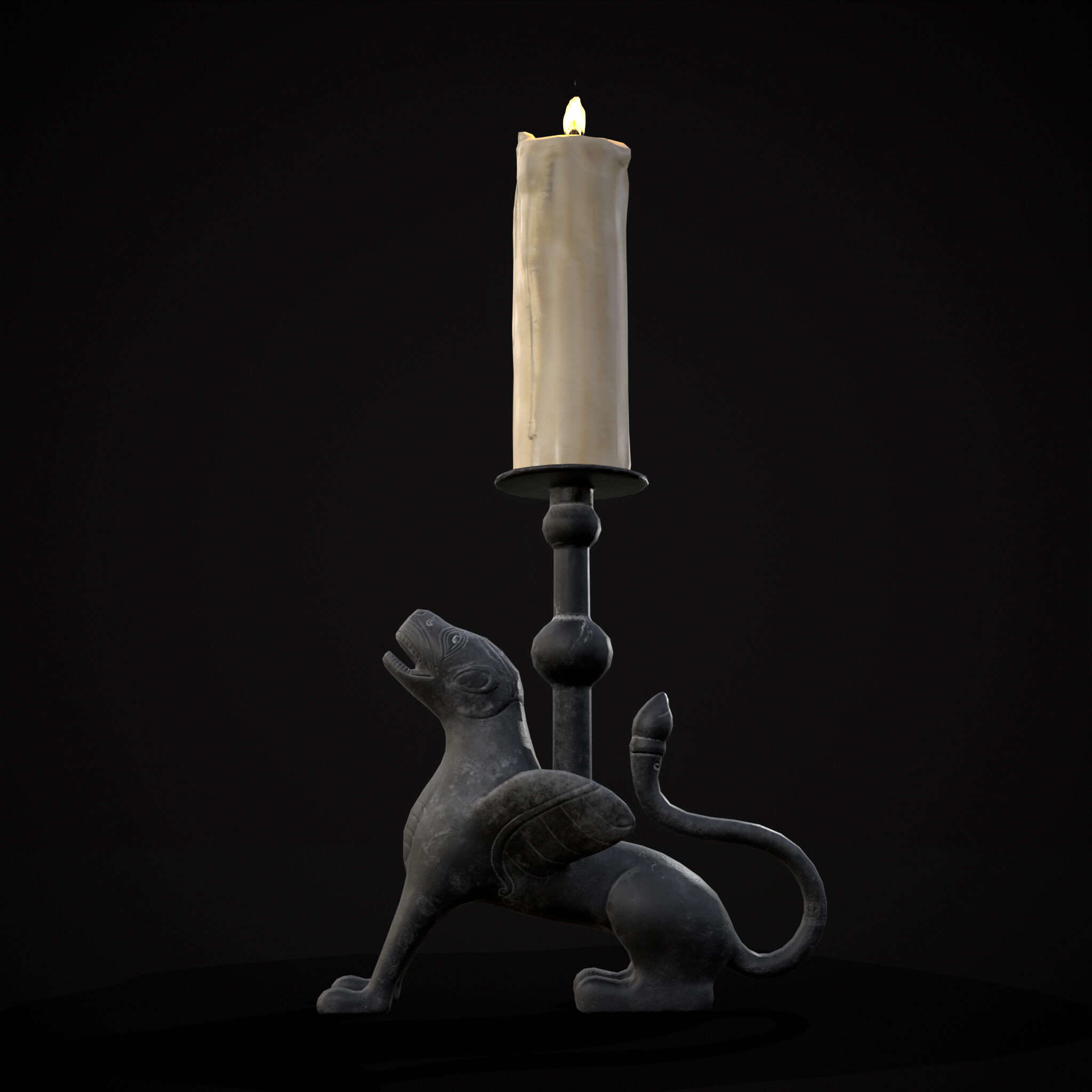 Bronze Chimera Candlestick - 3D Model by Get Dead Entertainment