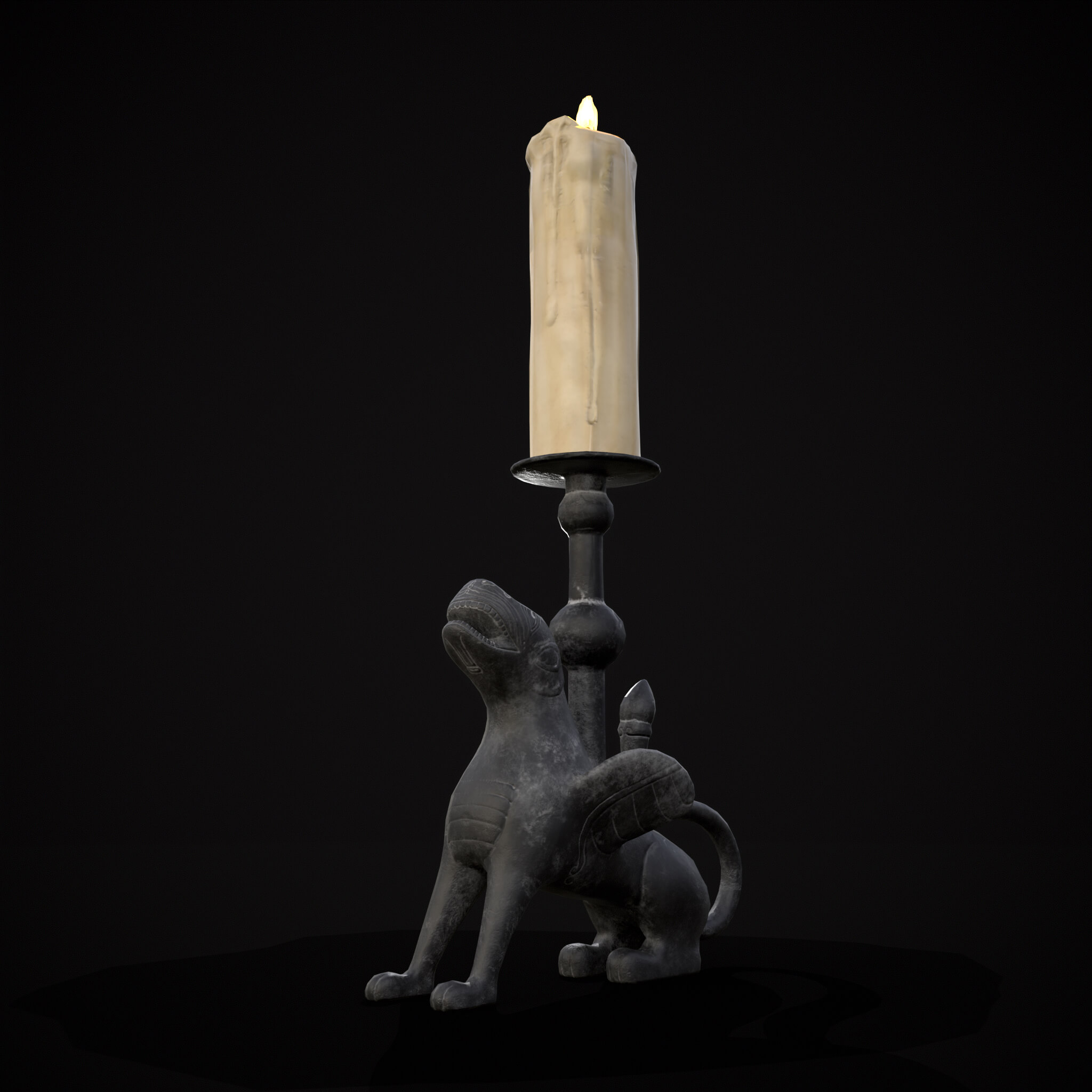 Bronze Chimera Candlestick - 3D Model by Get Dead Entertainment