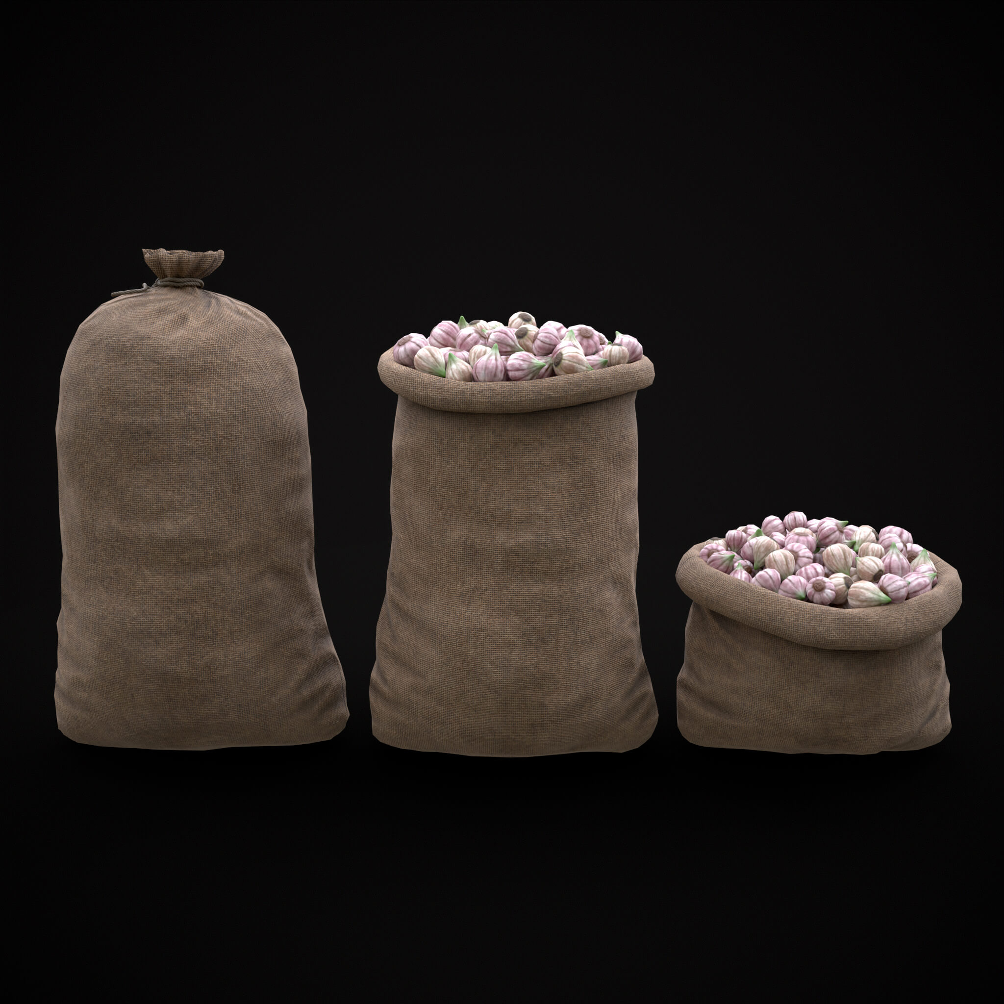 Burlap Sacks of Garlic - 3D Model by Get Dead Entertainment