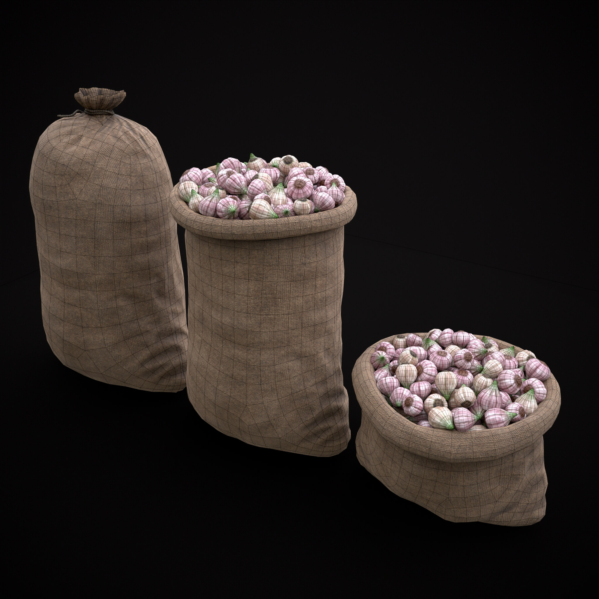 Burlap Sacks of Garlic - 3D Model by Get Dead Entertainment