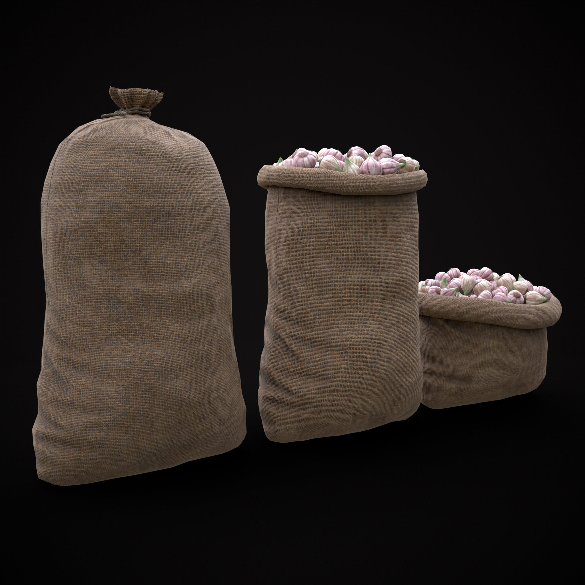 Burlap Sacks of Garlic - 3D Model by Get Dead Entertainment