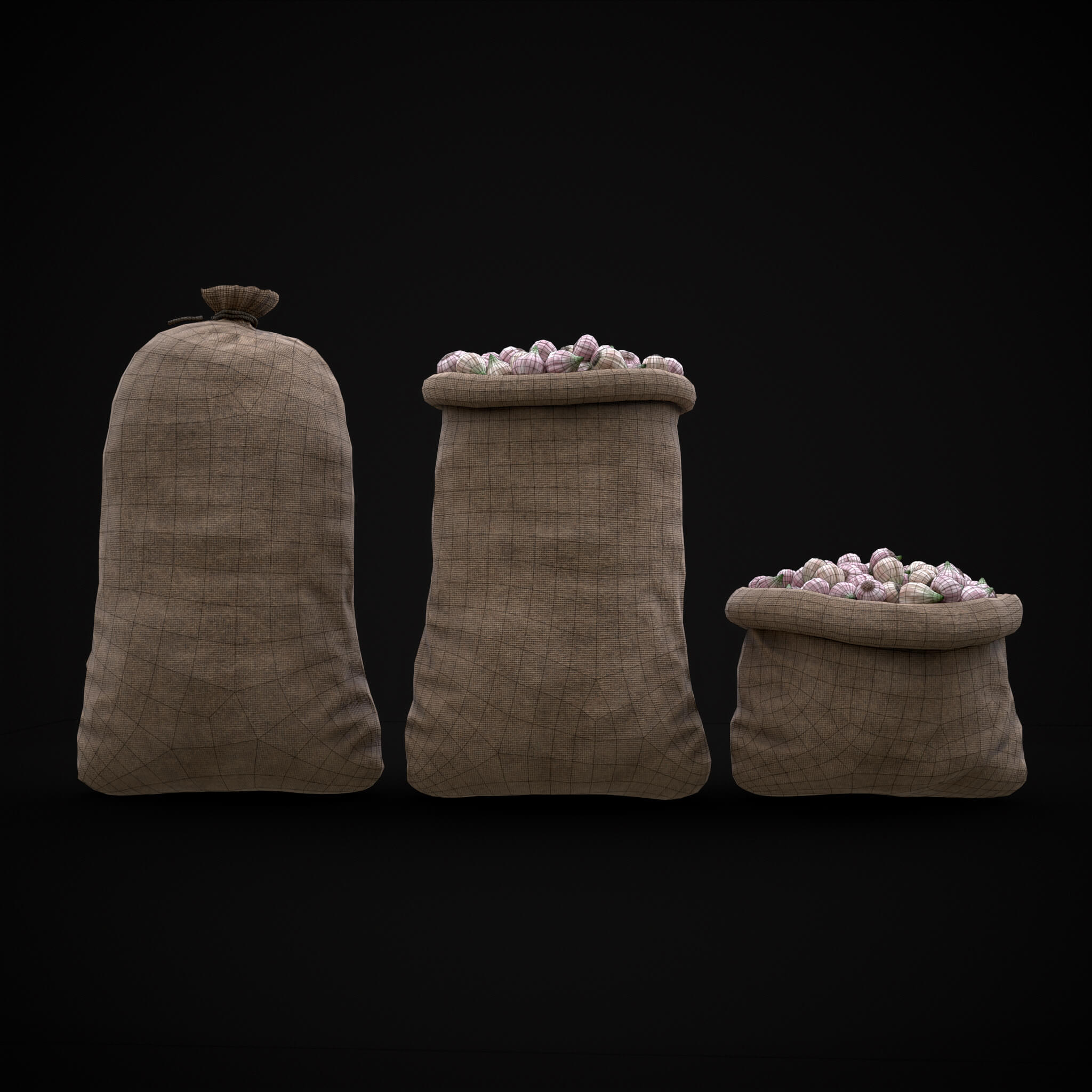 Burlap Sacks of Garlic - 3D Model by Get Dead Entertainment