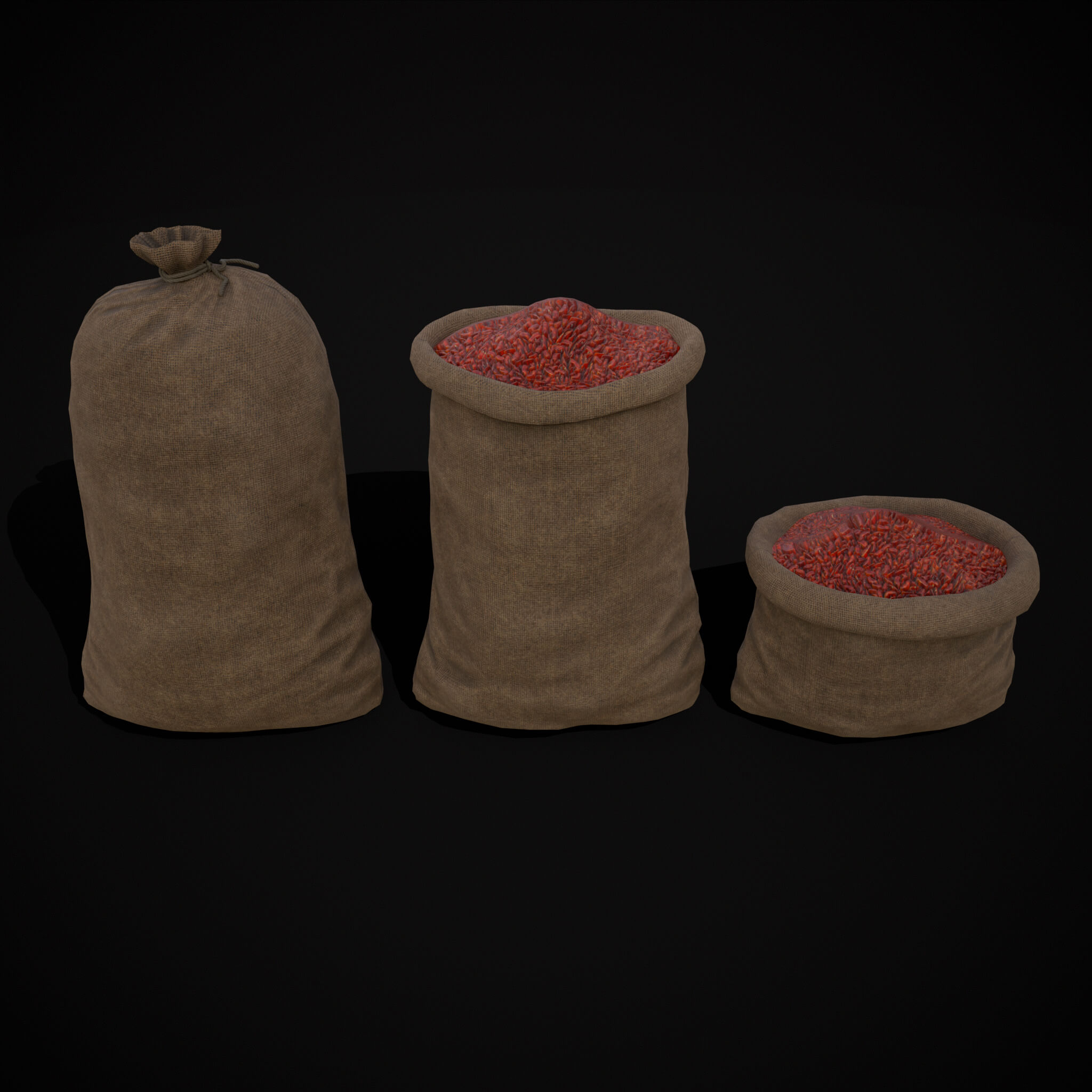 Burlap Sacks of Kidney Beans - 3D Model by Get Dead Entertainment