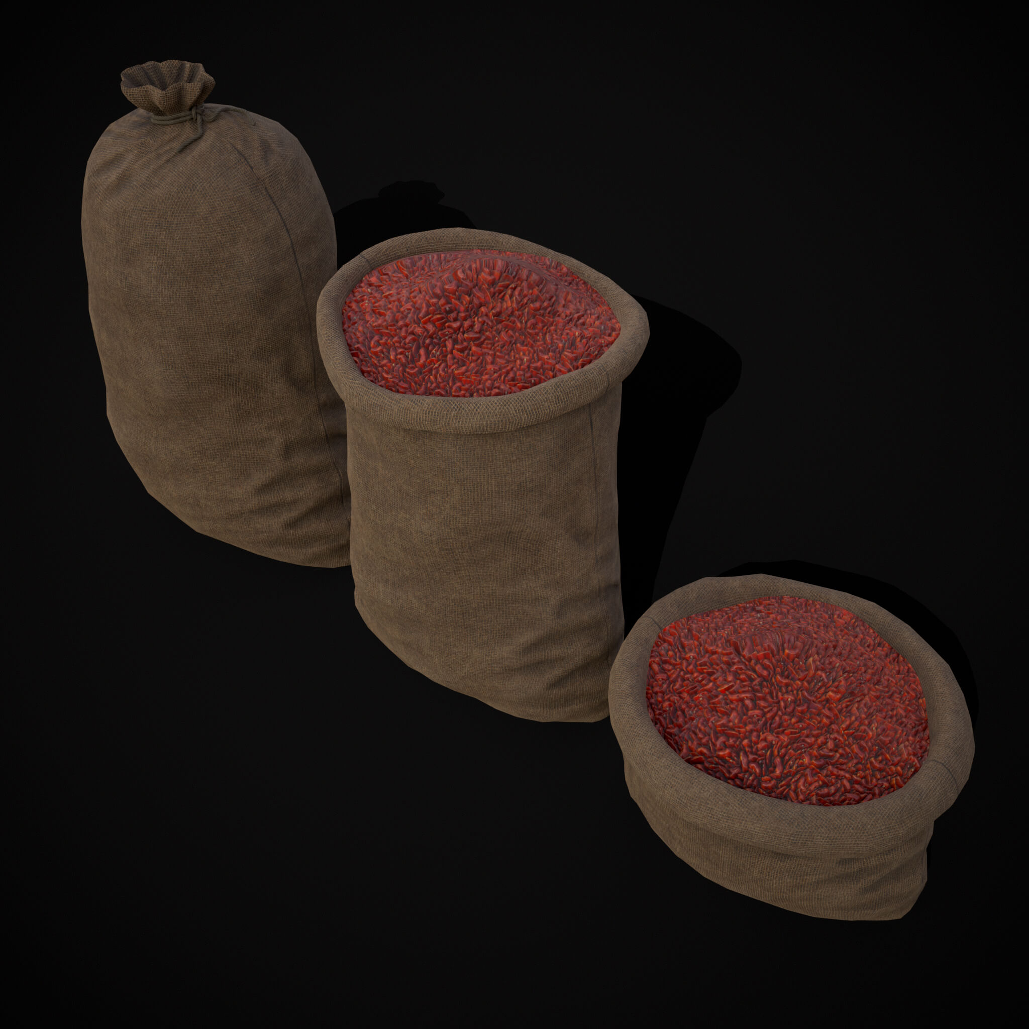 Burlap Sacks of Kidney Beans - 3D Model by Get Dead Entertainment