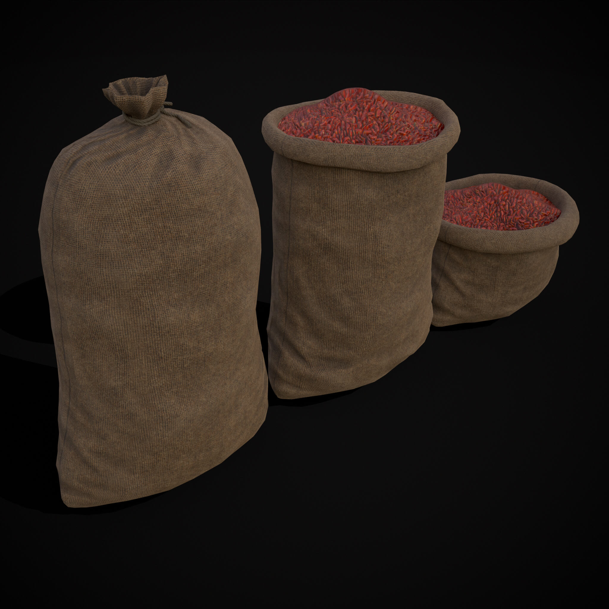Burlap Sacks of Kidney Beans - 3D Model by Get Dead Entertainment
