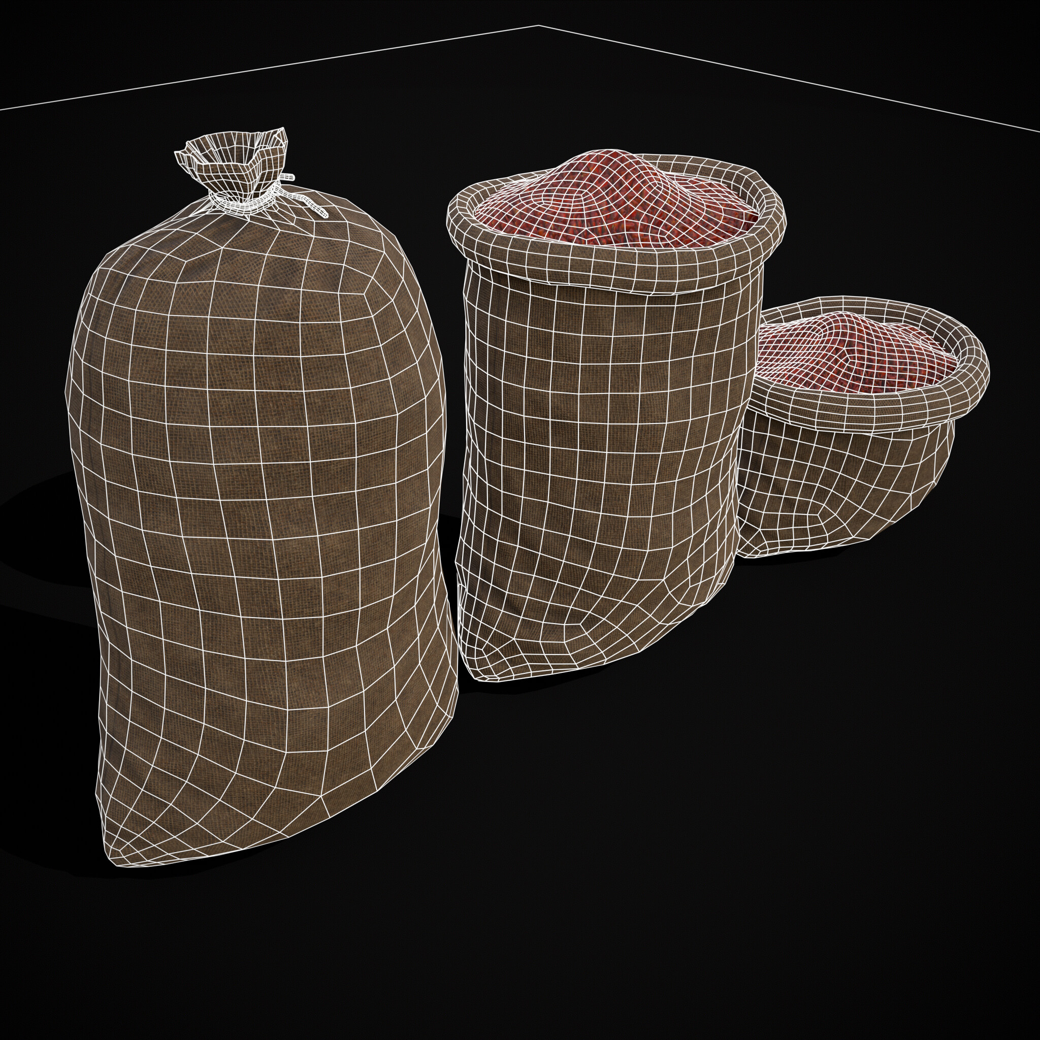 Burlap Sacks of Kidney Beans - 3D Model by Get Dead Entertainment