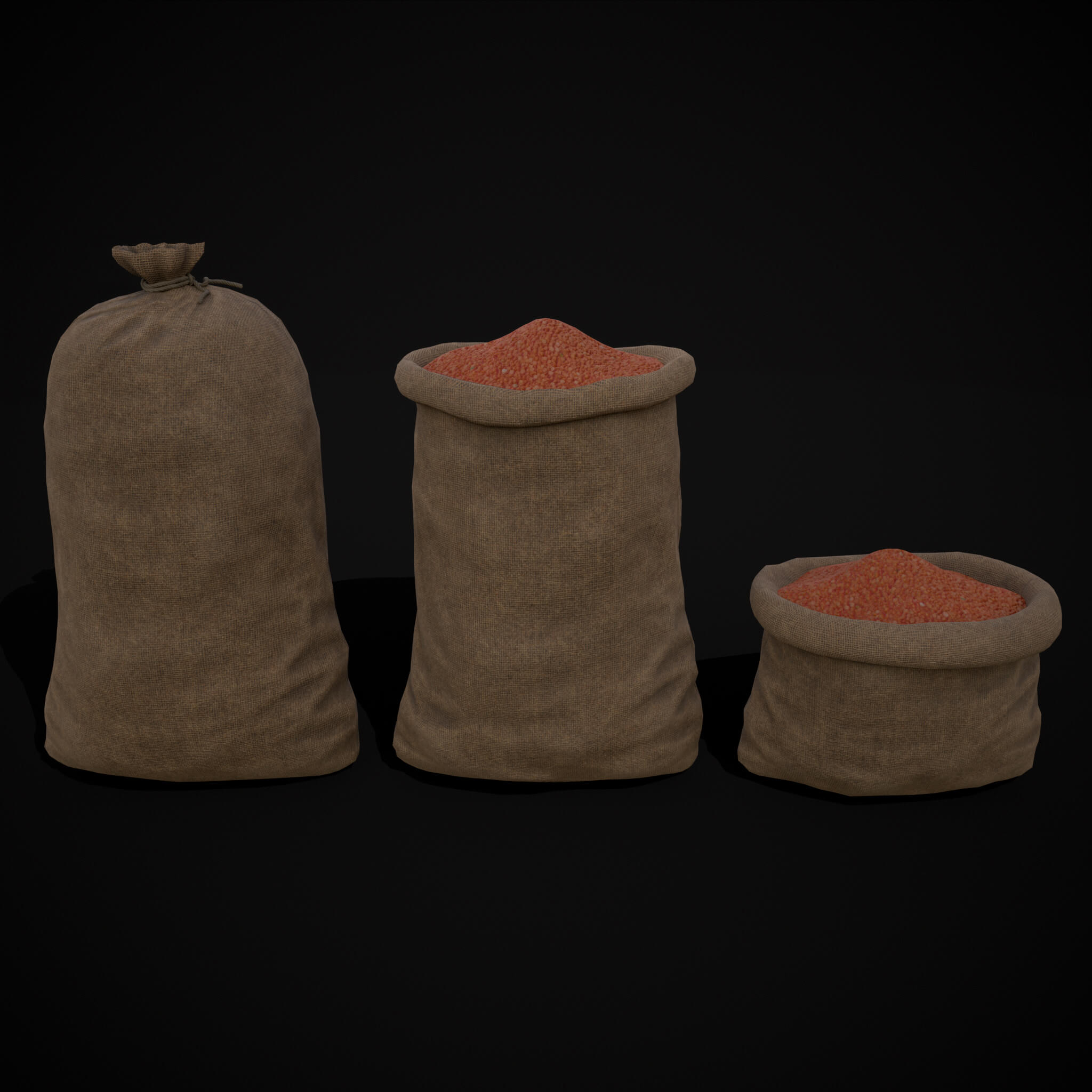 Burlap Sacks of Lentils - 3D Model by Get Dead Entertainment
