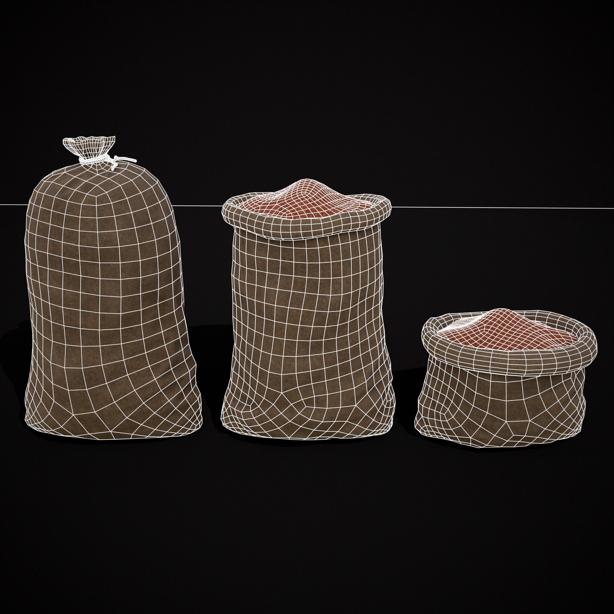 Burlap Sacks of Lentils - 3D Model by Get Dead Entertainment