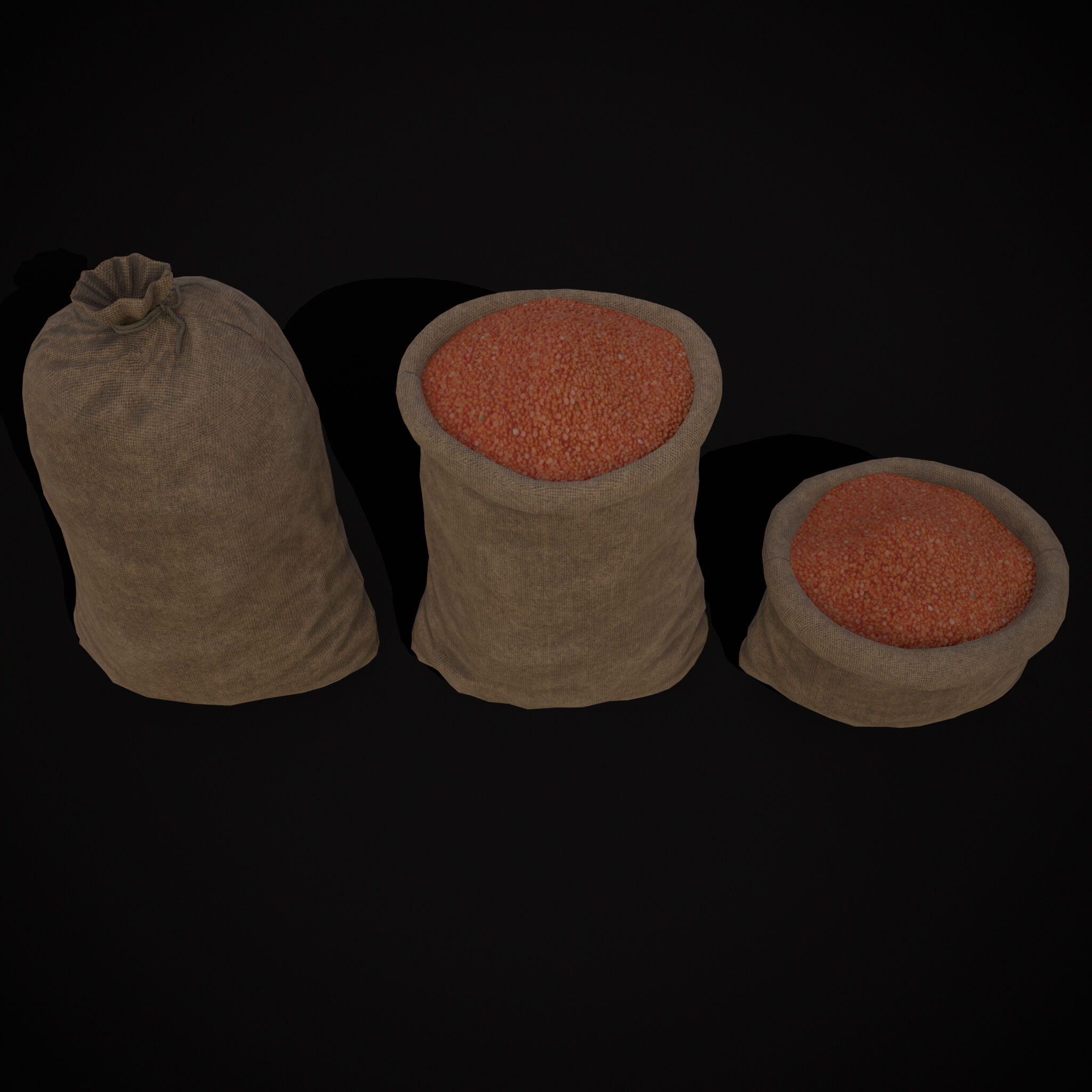 Burlap Sacks of Lentils - 3D Model by Get Dead Entertainment