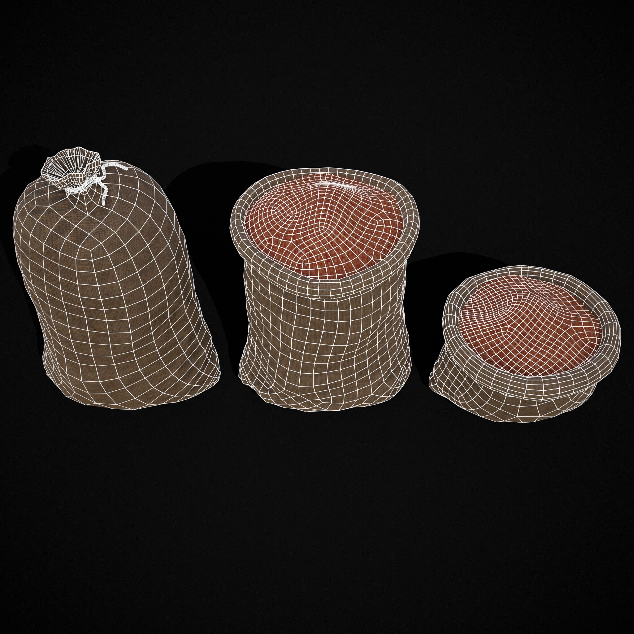 Burlap Sacks of Lentils - 3D Model by Get Dead Entertainment