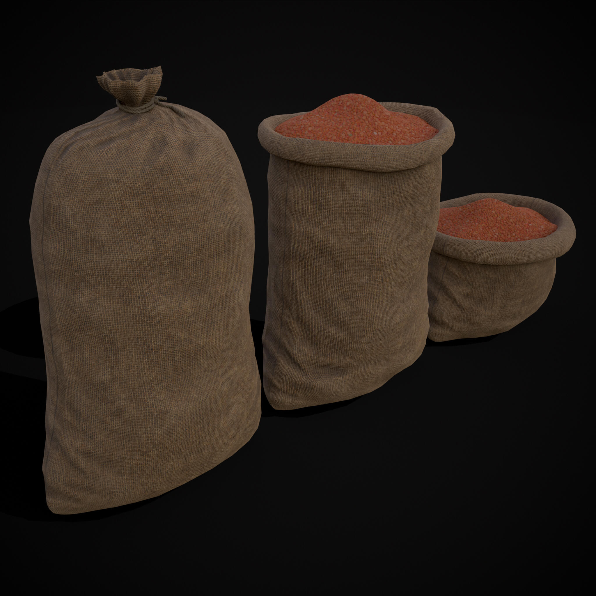 Burlap Sacks of Lentils - 3D Model by Get Dead Entertainment